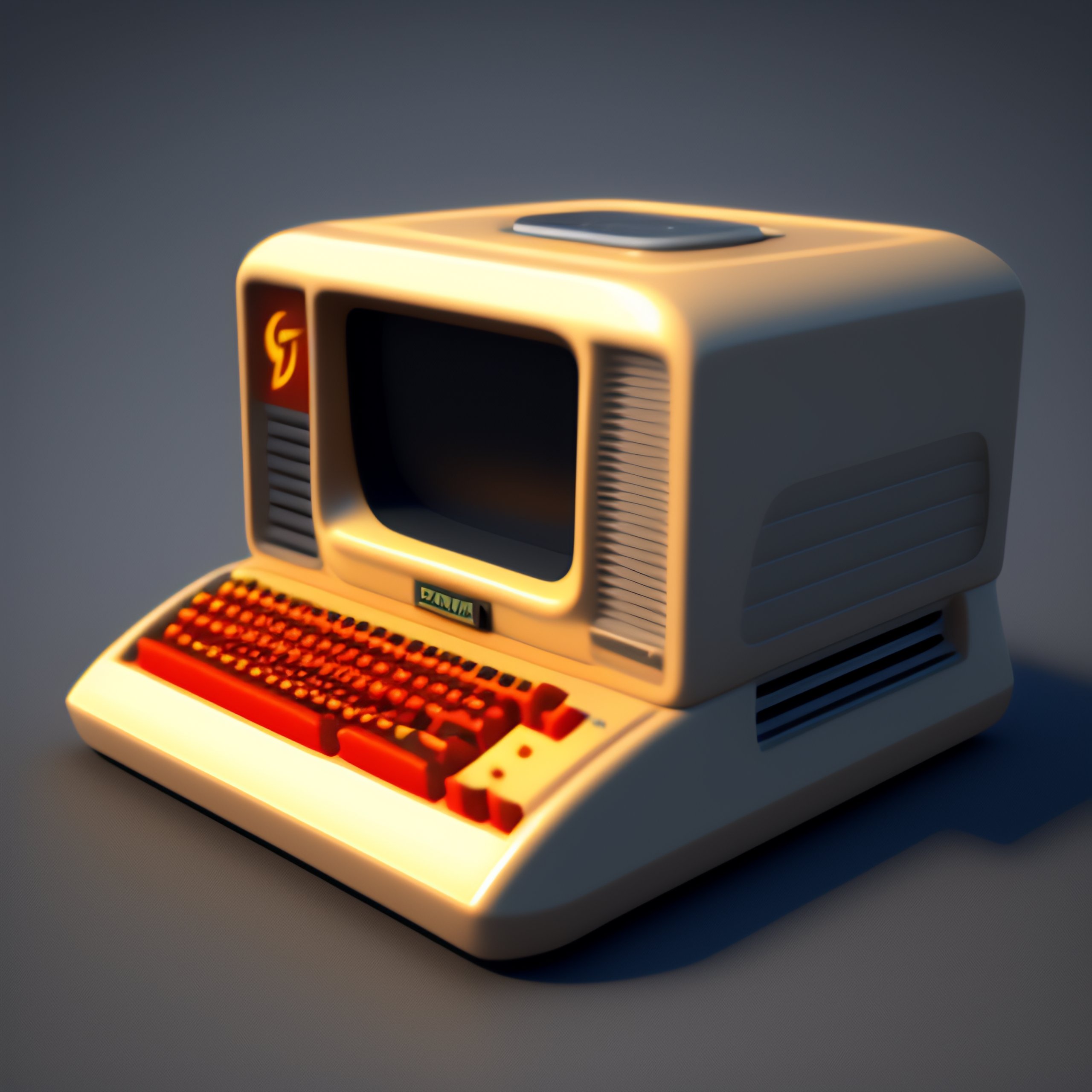 Lexica - 3D tiny classic Apple II computer render