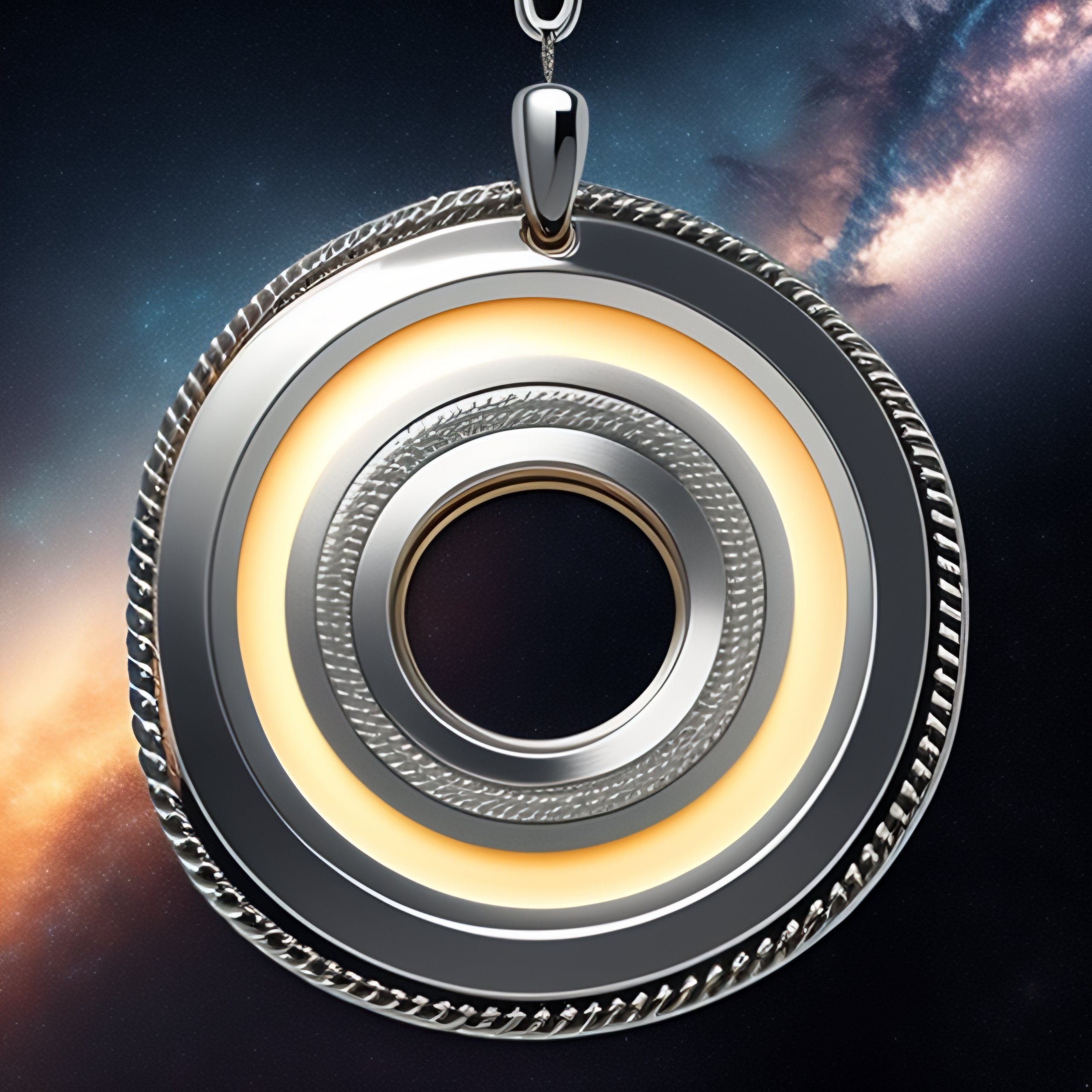 Lexica - Show 3 links of a large dull silver, steel chain; etched on ...