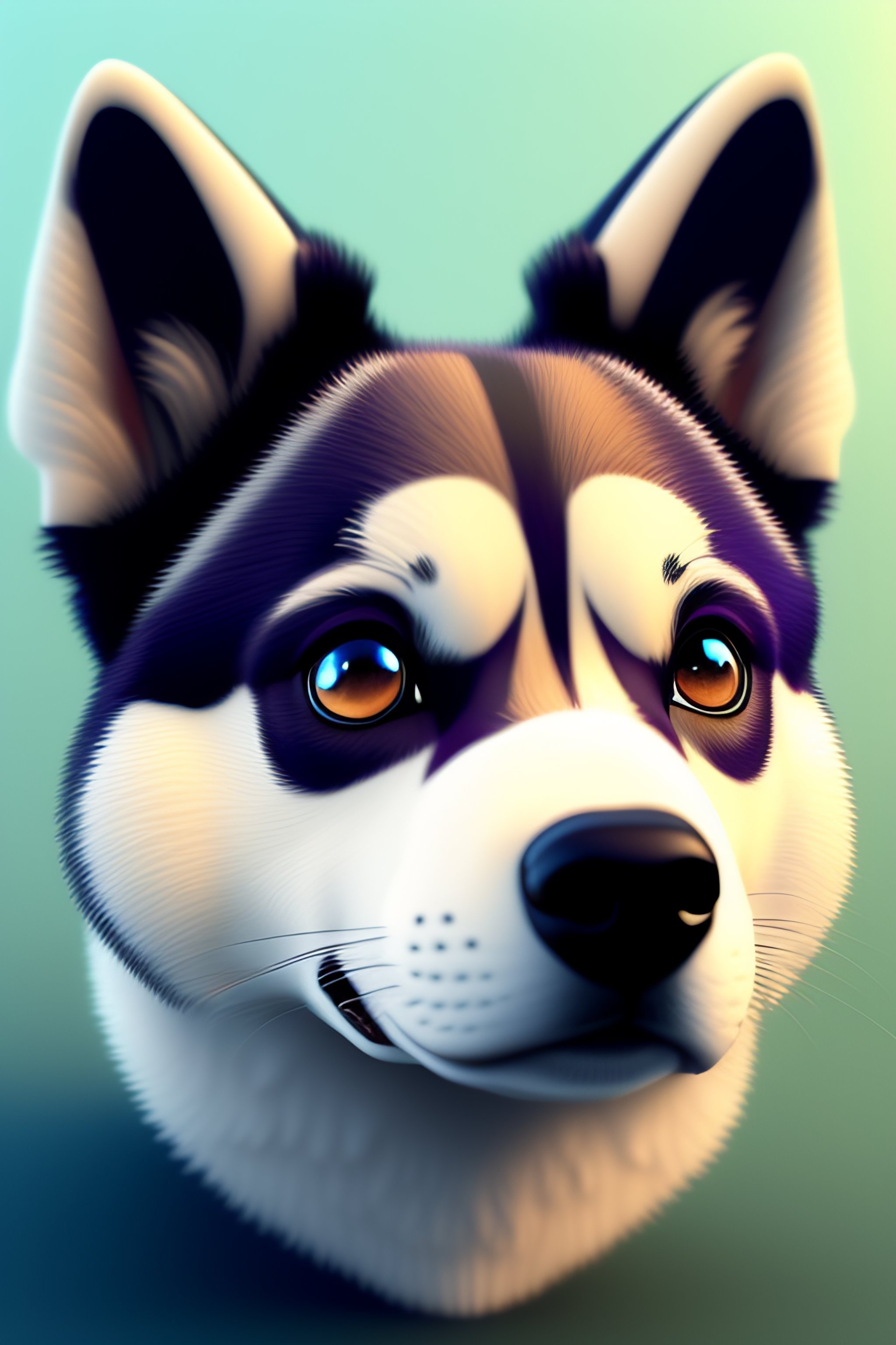 Husky Cartoon Face
