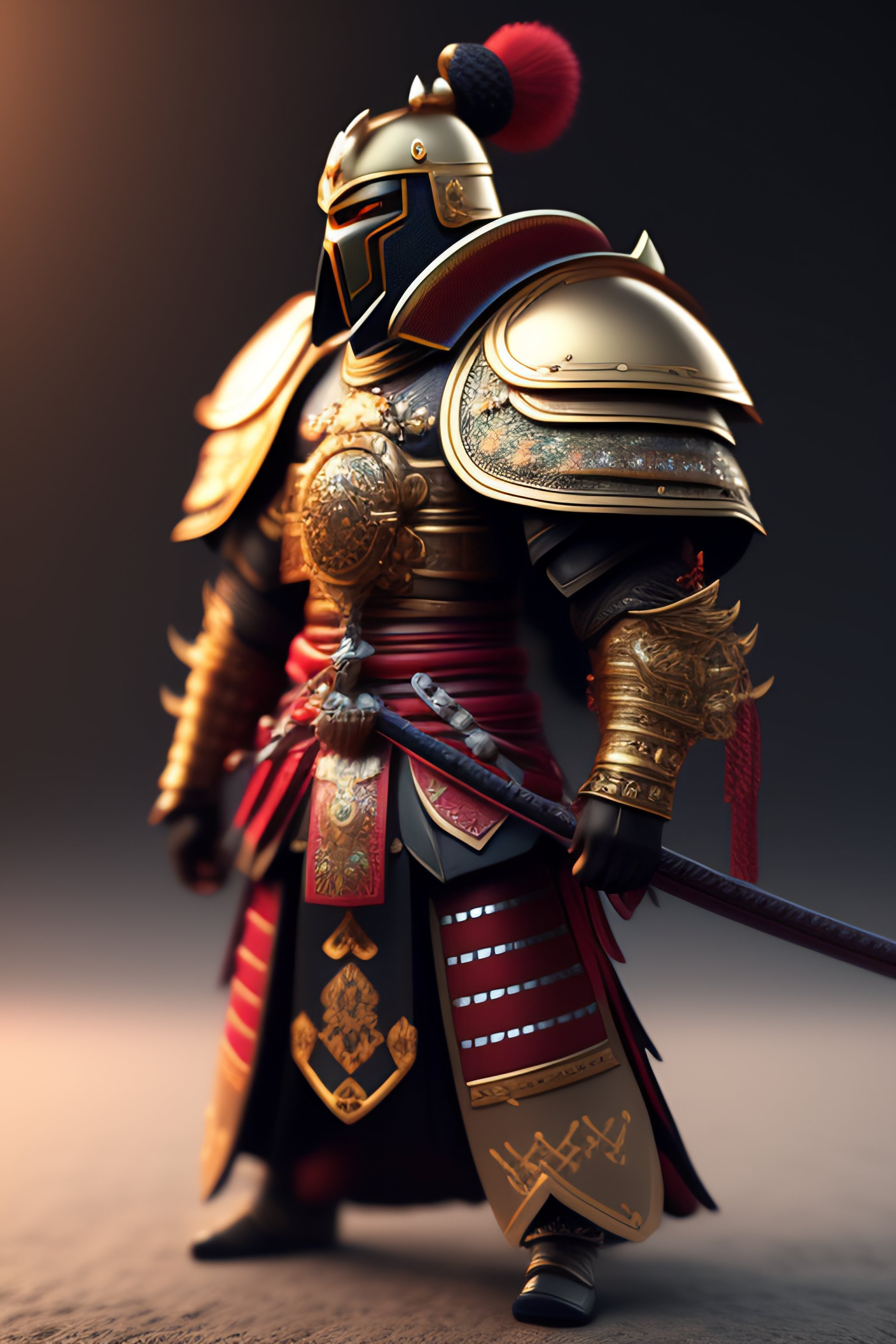 Lexica - A mobile phone with armor of the Eastern Samurai, centred ...