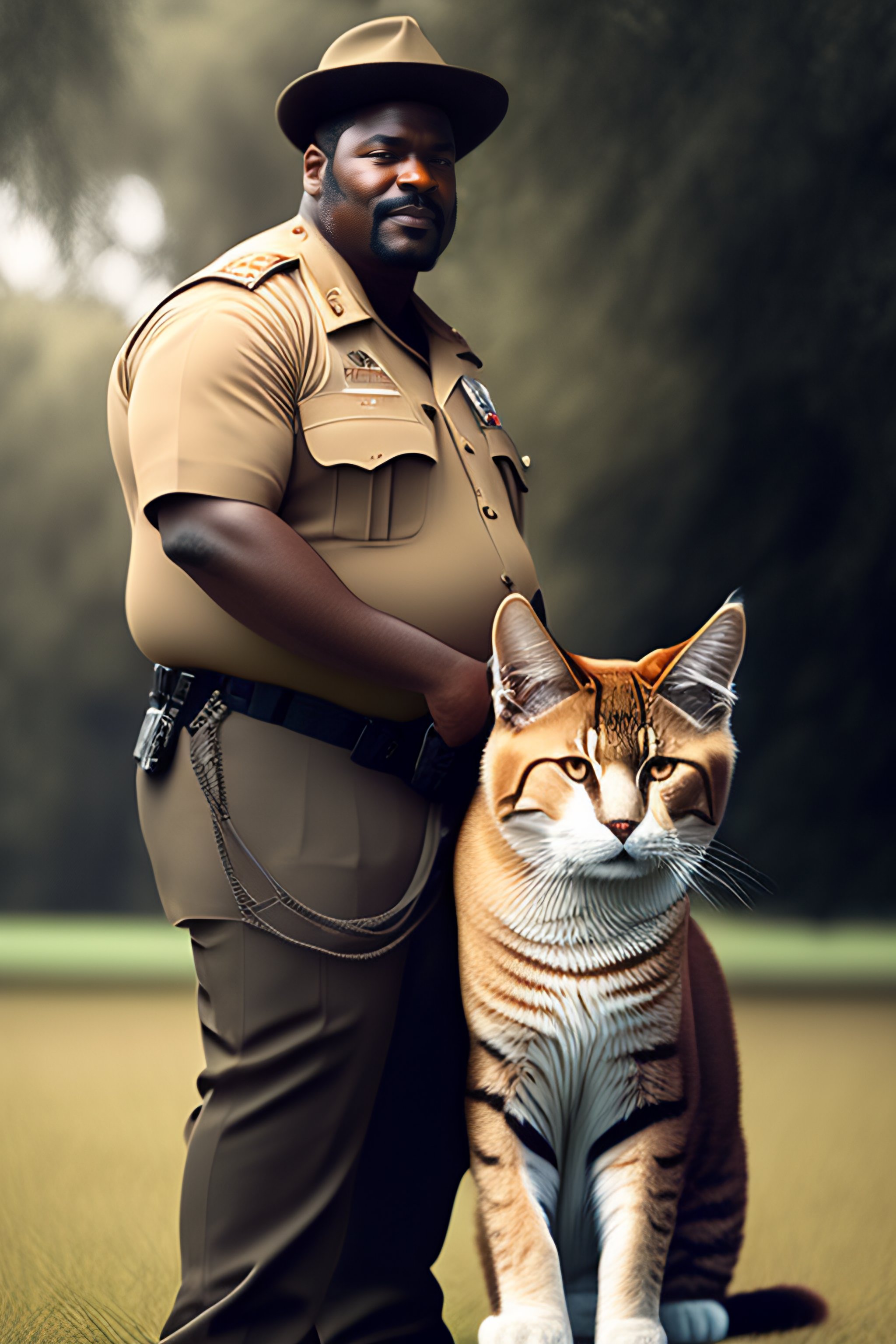 Lexica - Furry man with large cat