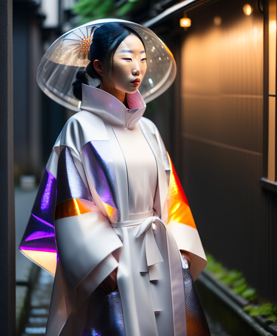 Lexica - Futuristic and minimal kimono style rain coat for women, semi ...