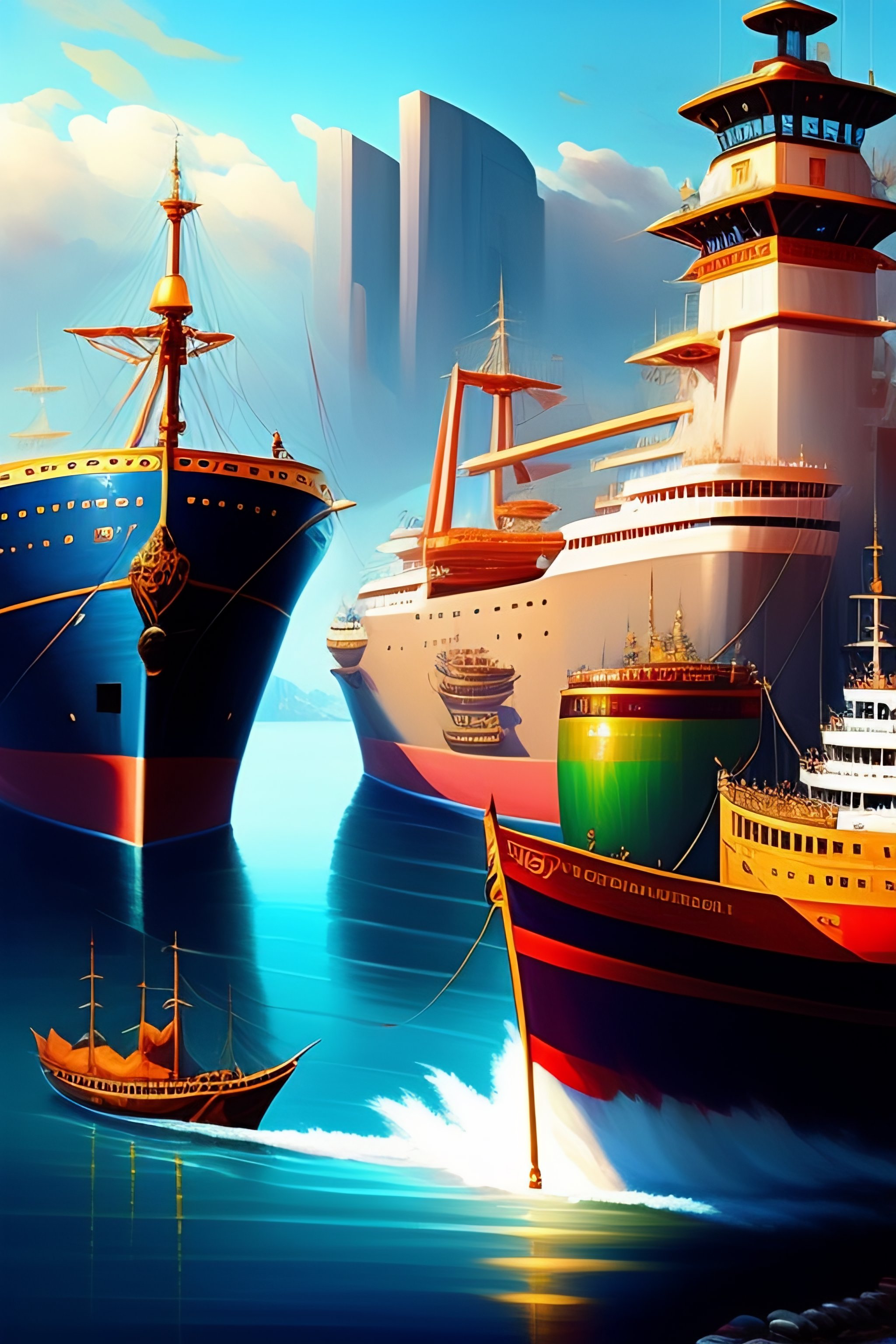 Lexica - A bustling port town with a vibrant atmosphere and a bustling ...