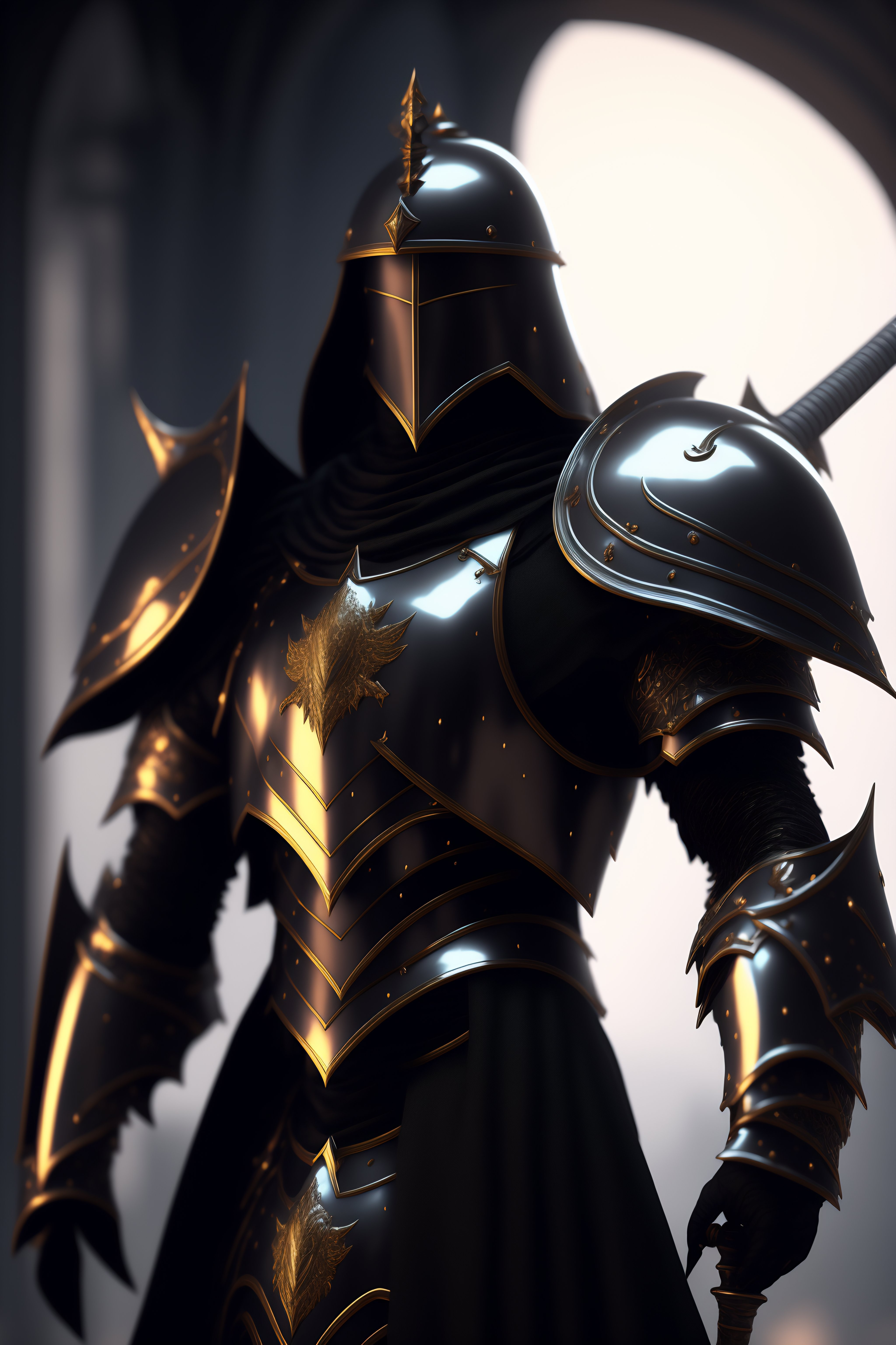 Lexica - A Knight in black crystal armor, Unreal Engine, , 4K, armor ...