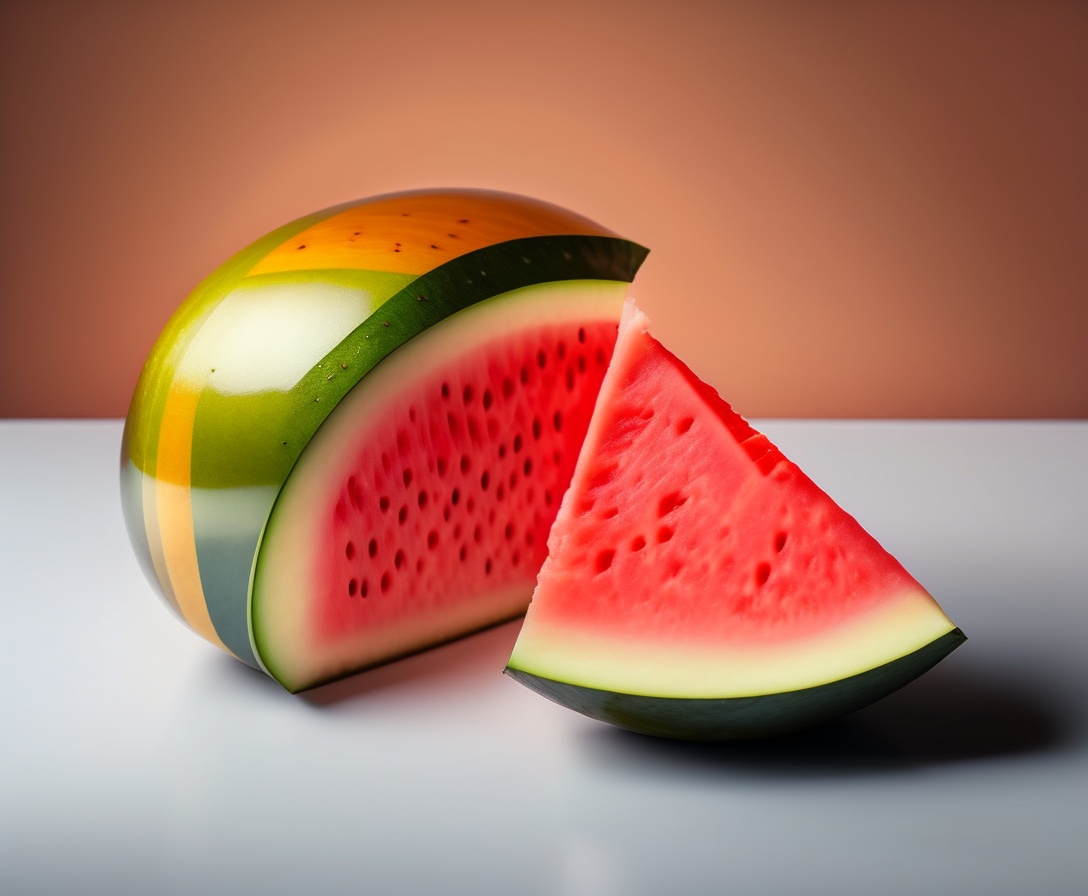 Lexica - Sliced watermelon in half