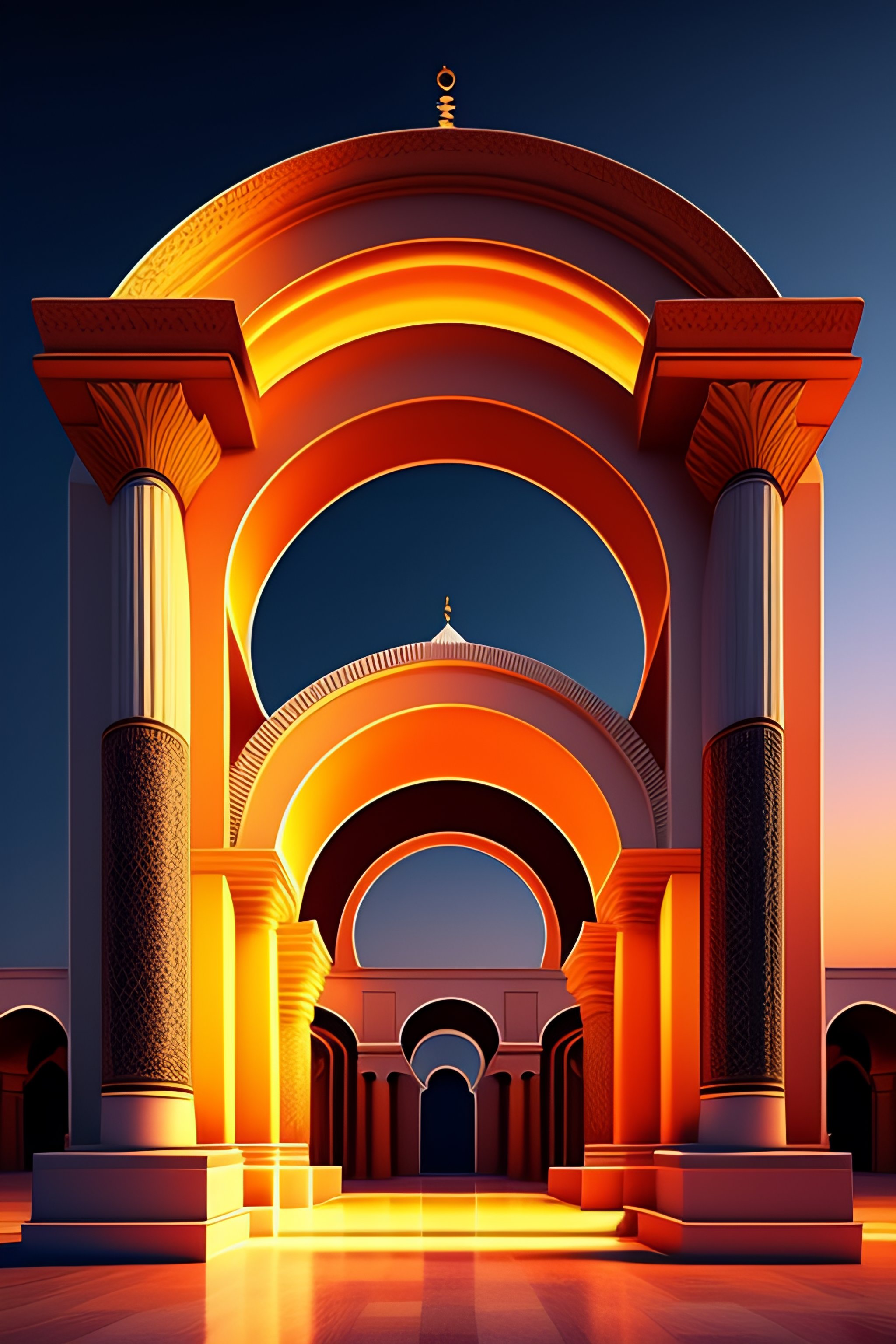 Lexica - Circular temple with horseshoe arches style mosque of cordoba ...