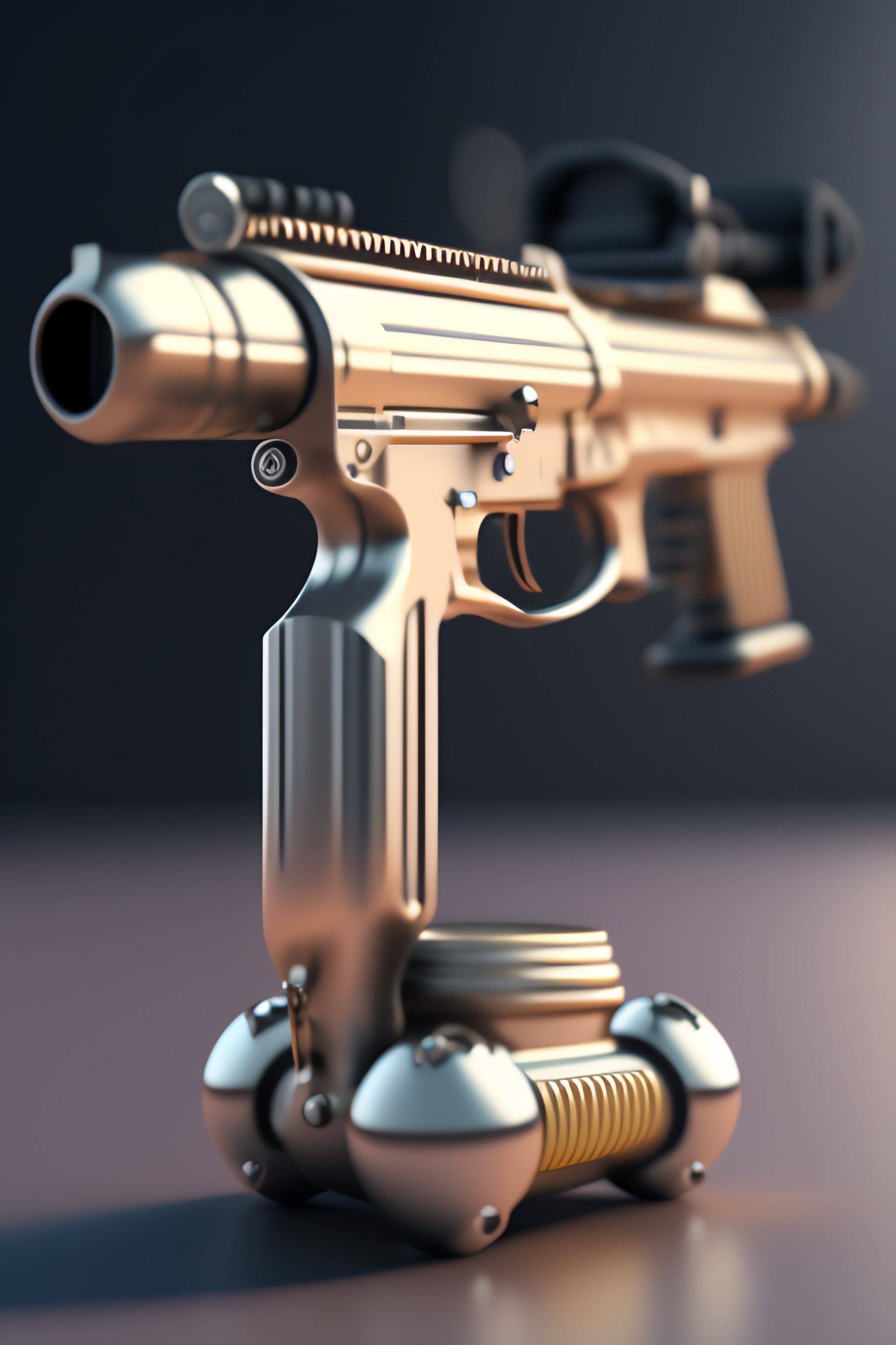 Lexica - A machine gun with a white background, a computer rendering by ...