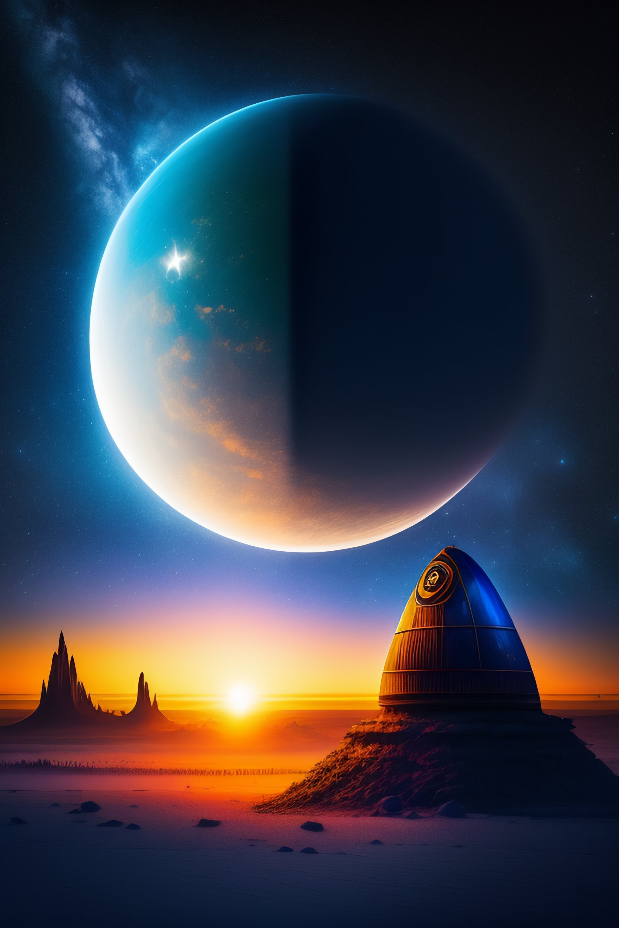 Lexica - A blue alien lying under the stars