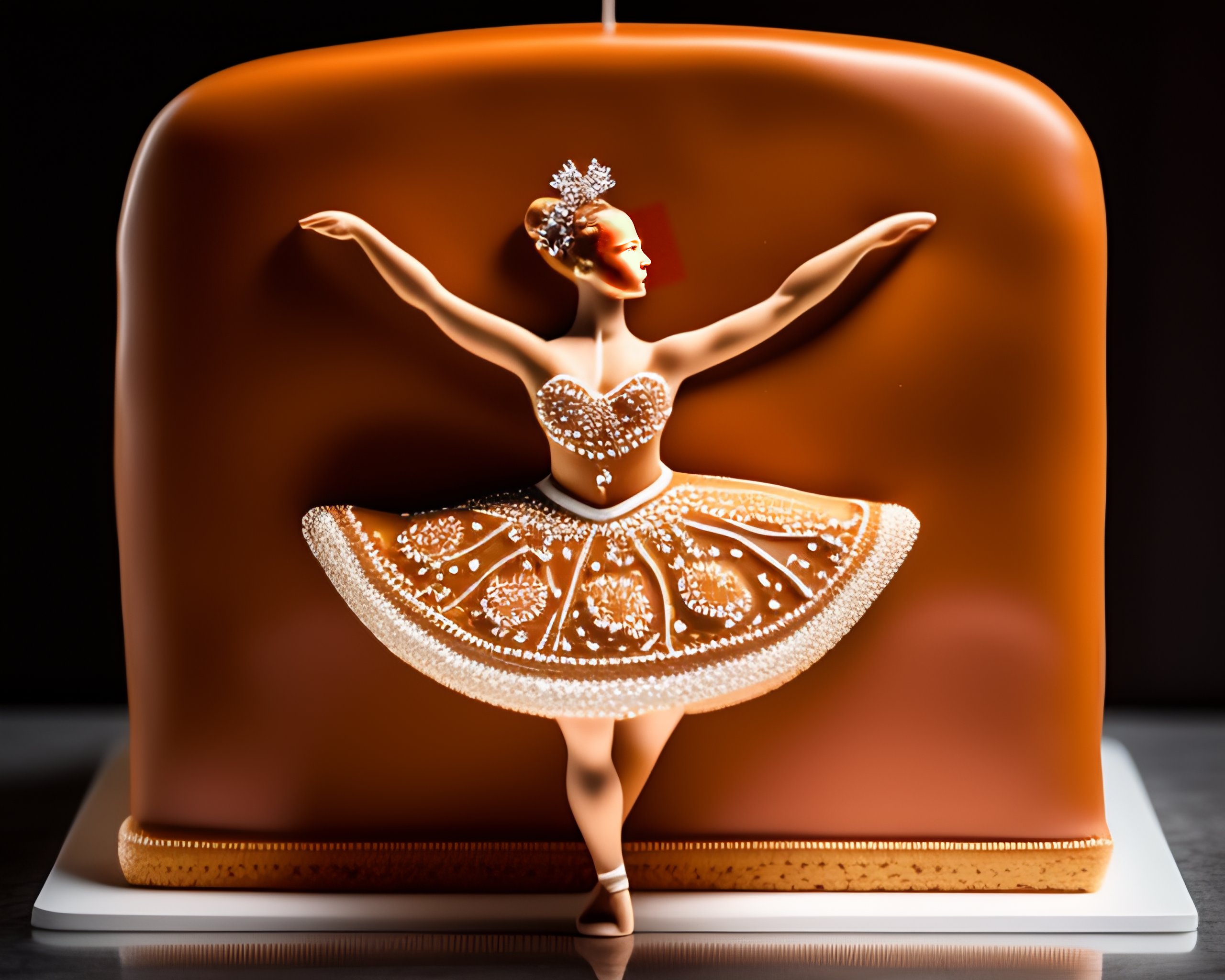 Lexica - Full body photo of a ballet dancer made of gingerbread