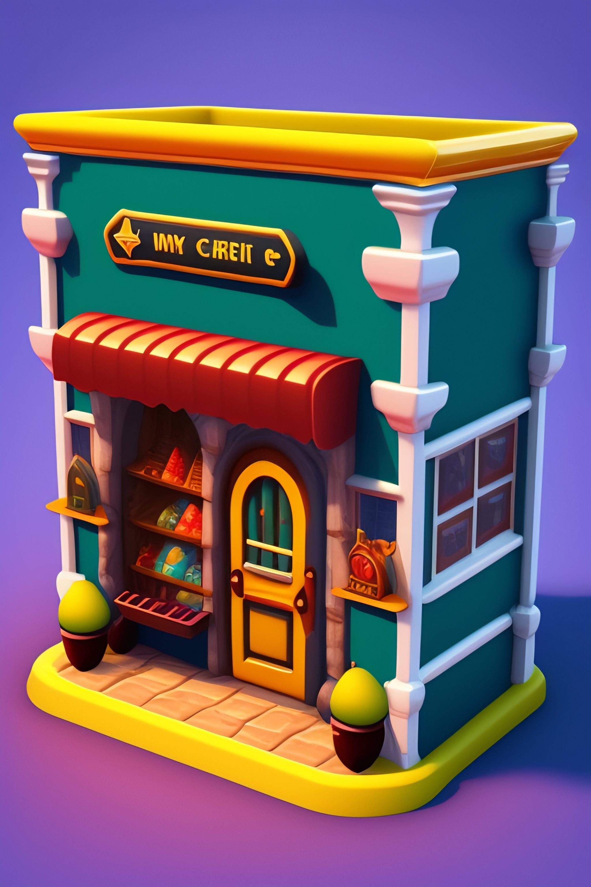 Lexica - 3d stylized little game building shop