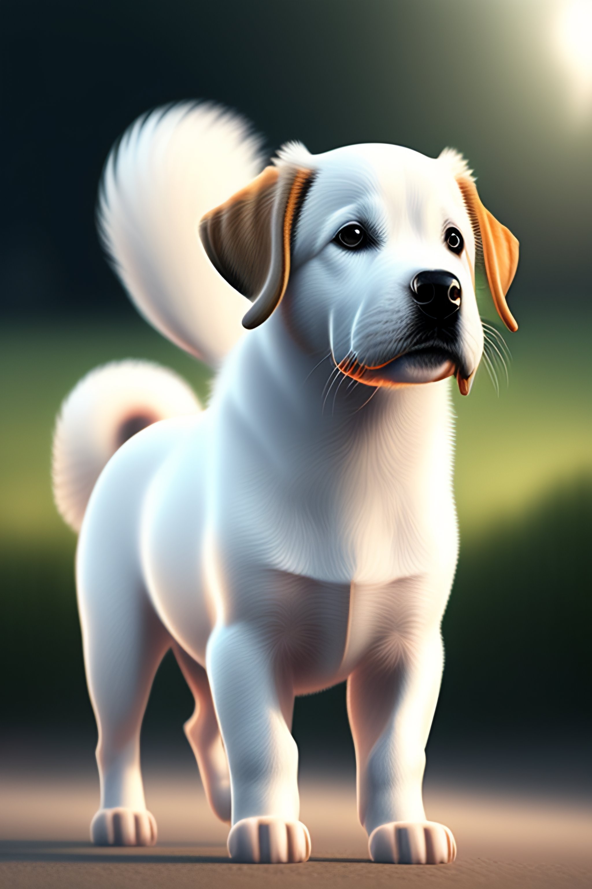 Lexica - White caniche dog super cute fantasy realism