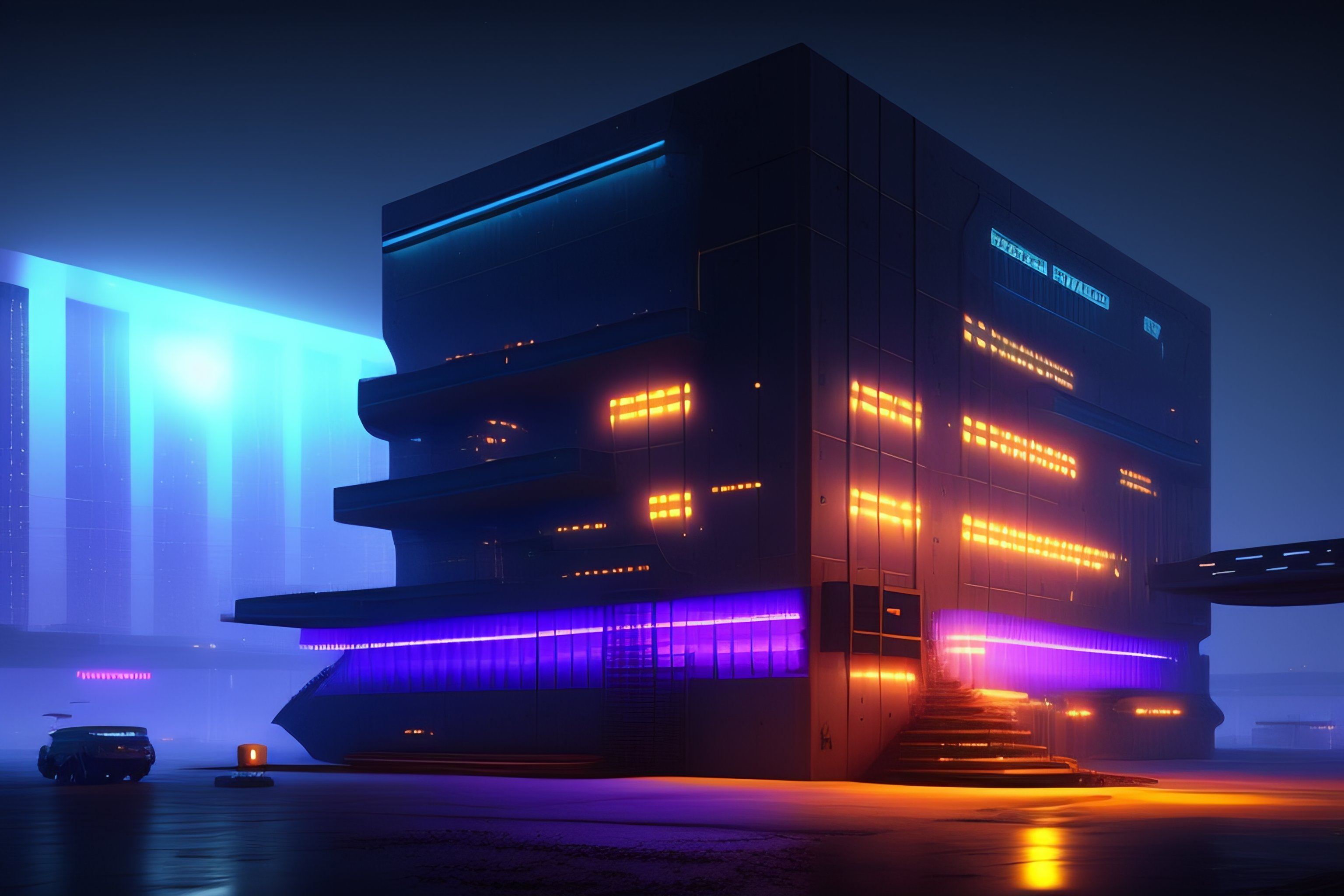 Lexica - Building cyberpunk night