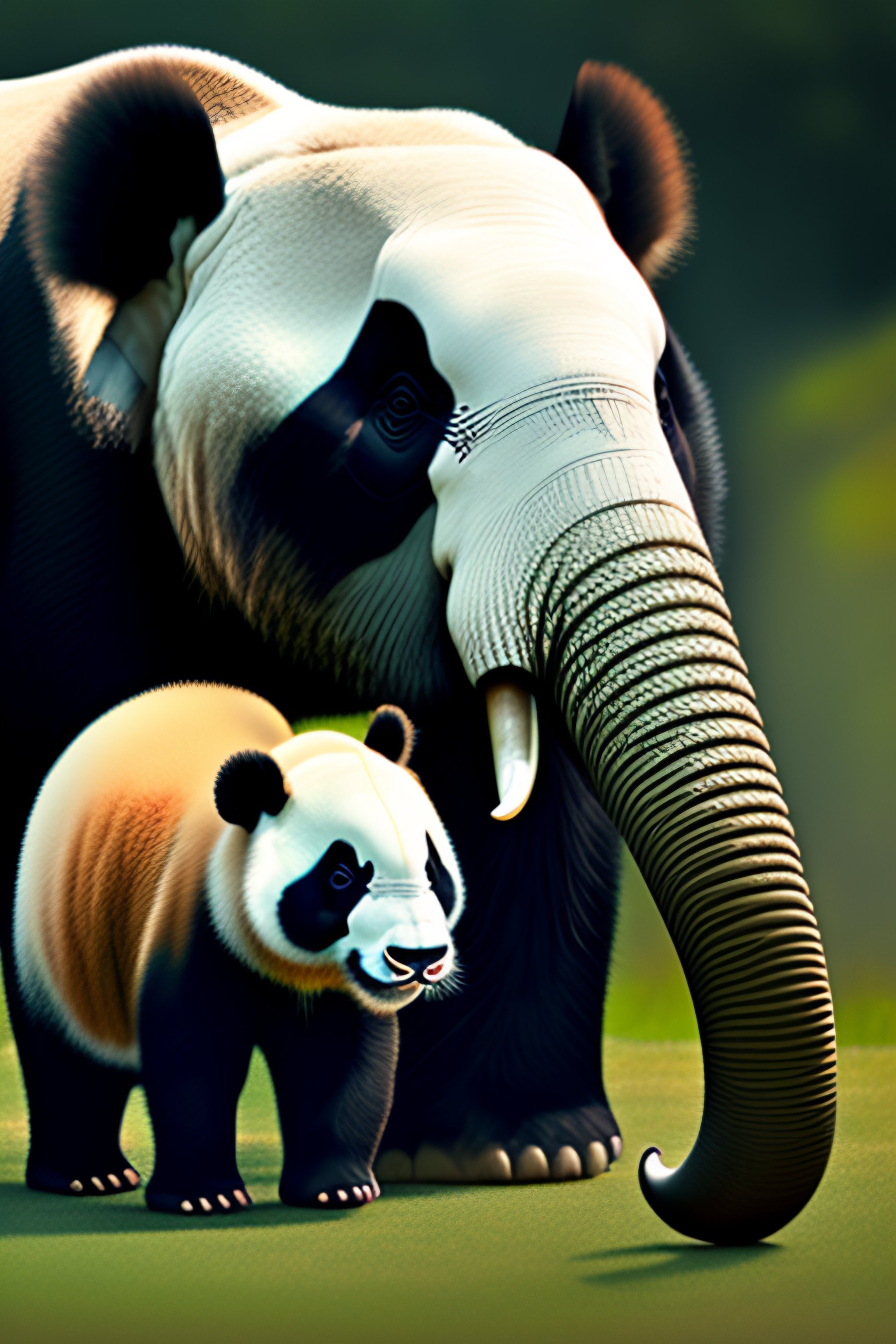 Lexica - A photorealistic picture of a hybrid animal mixing panda and ...