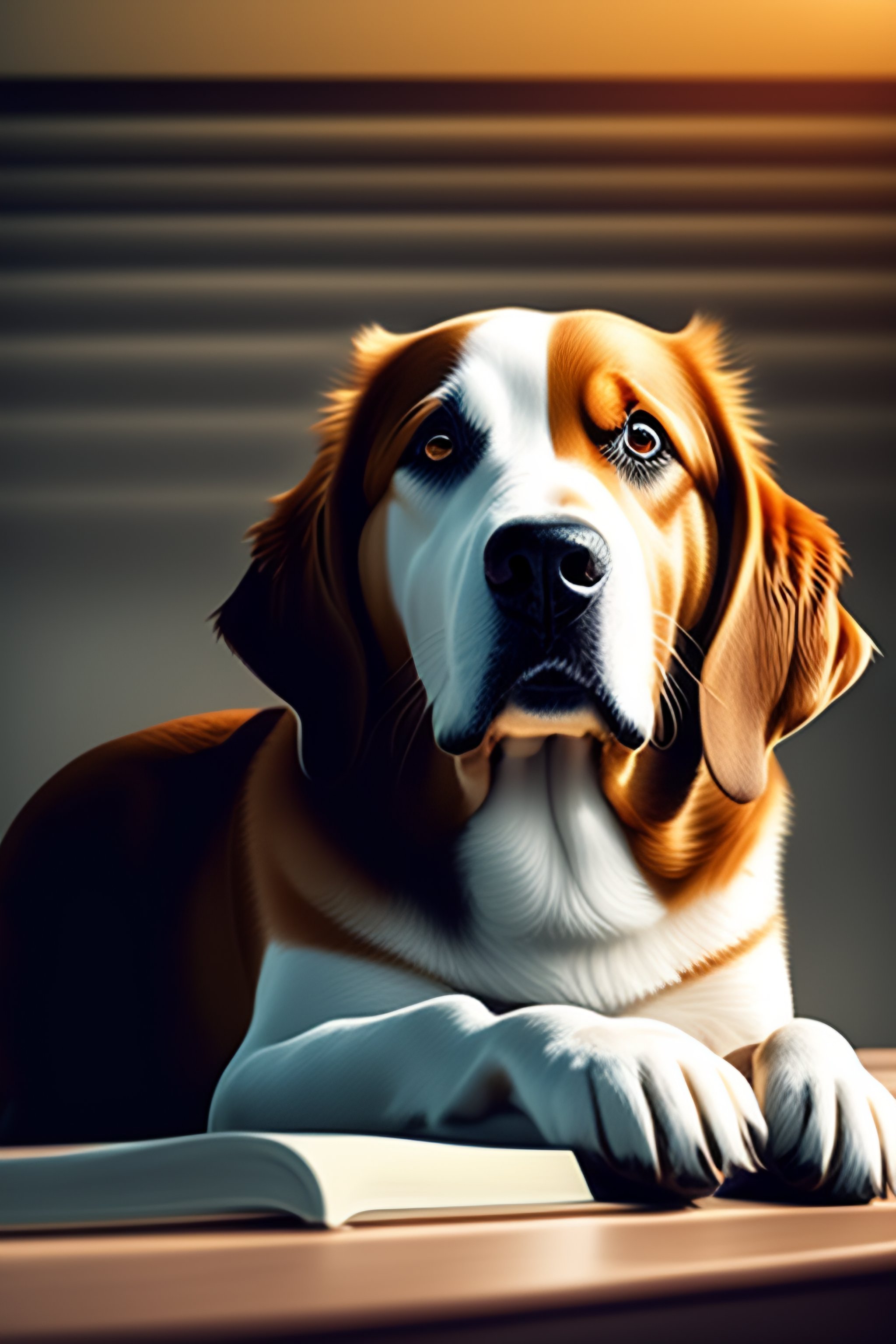 Lexica - Dog listening to a lecture about quantum physics