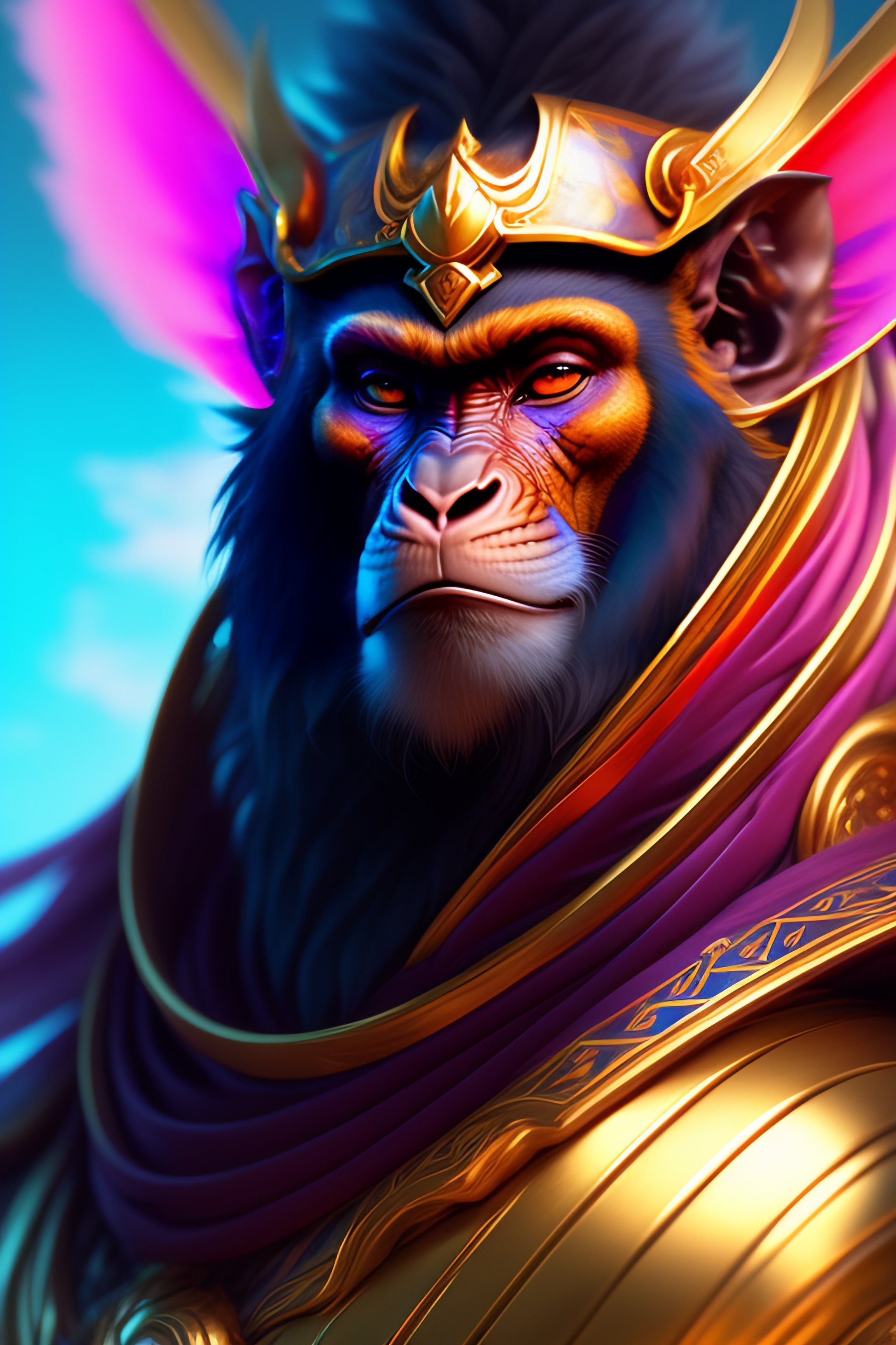 Lexica - Wukong,monkey,league of legends, vaporwave aesthetic, colorful ...