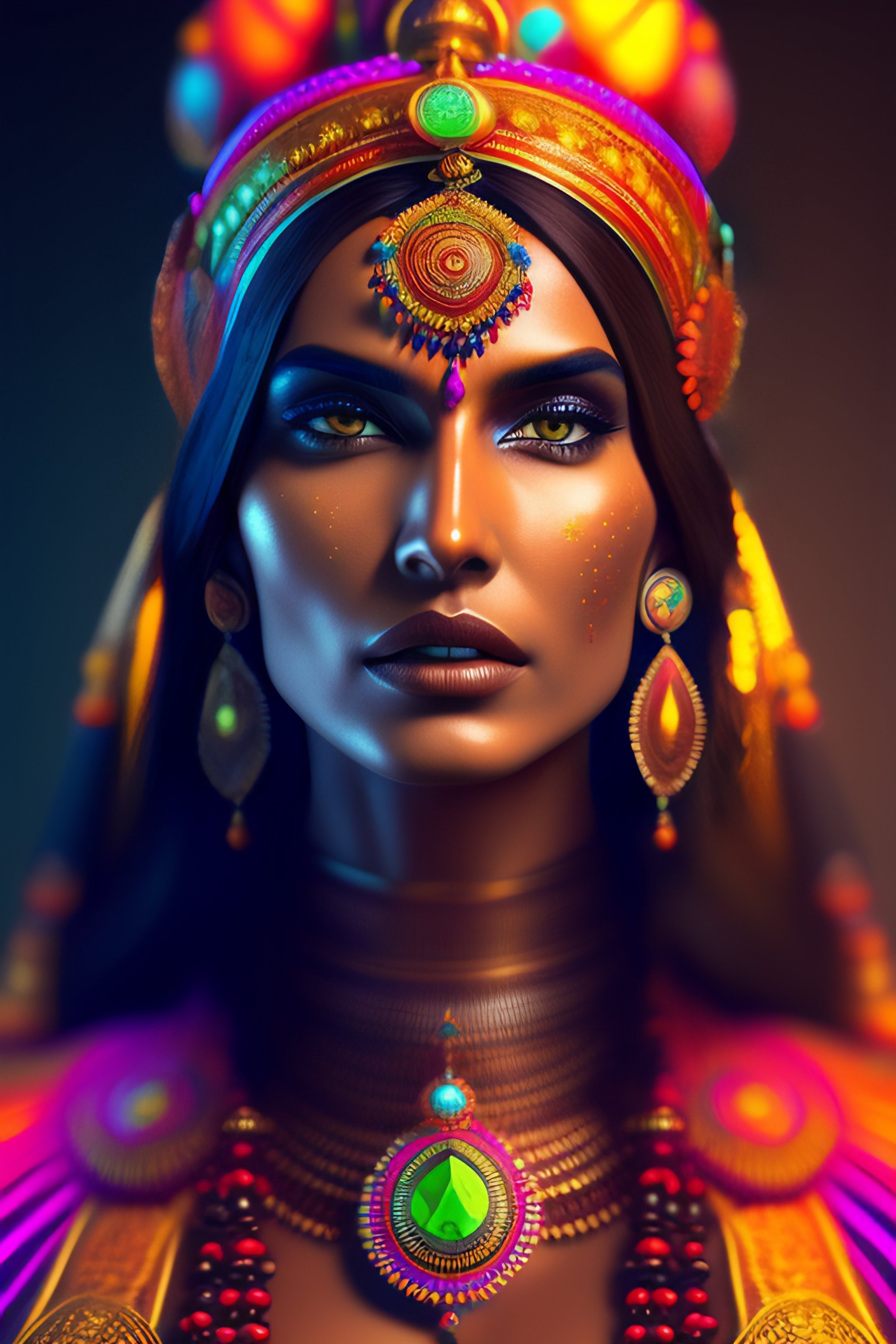 Lexica - A powerful energy psychedelic matrix indian woman, by ...