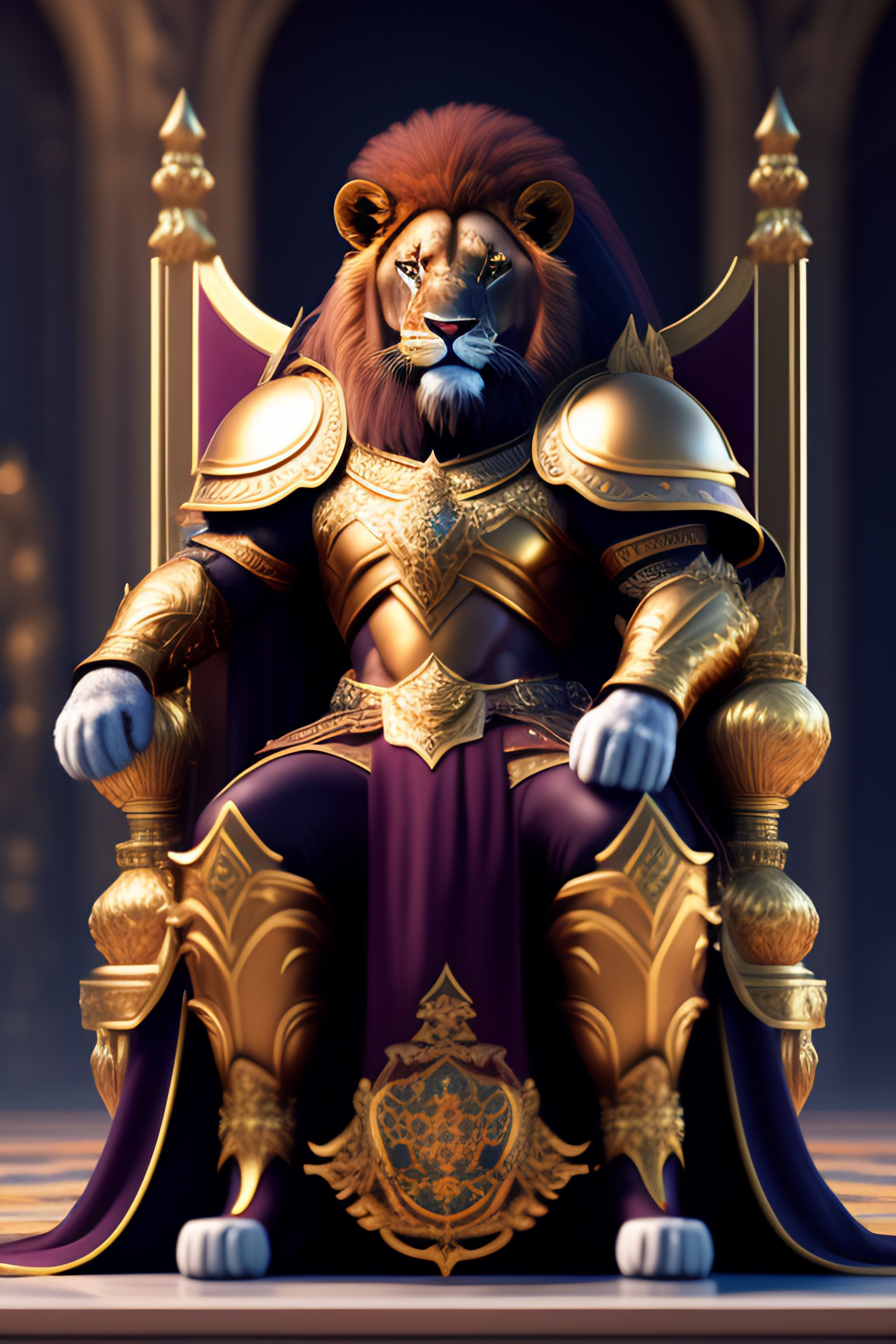 Lexica - High quality photo fullbody of a male anthro LION wearing fantasy dramatic nightmare ...