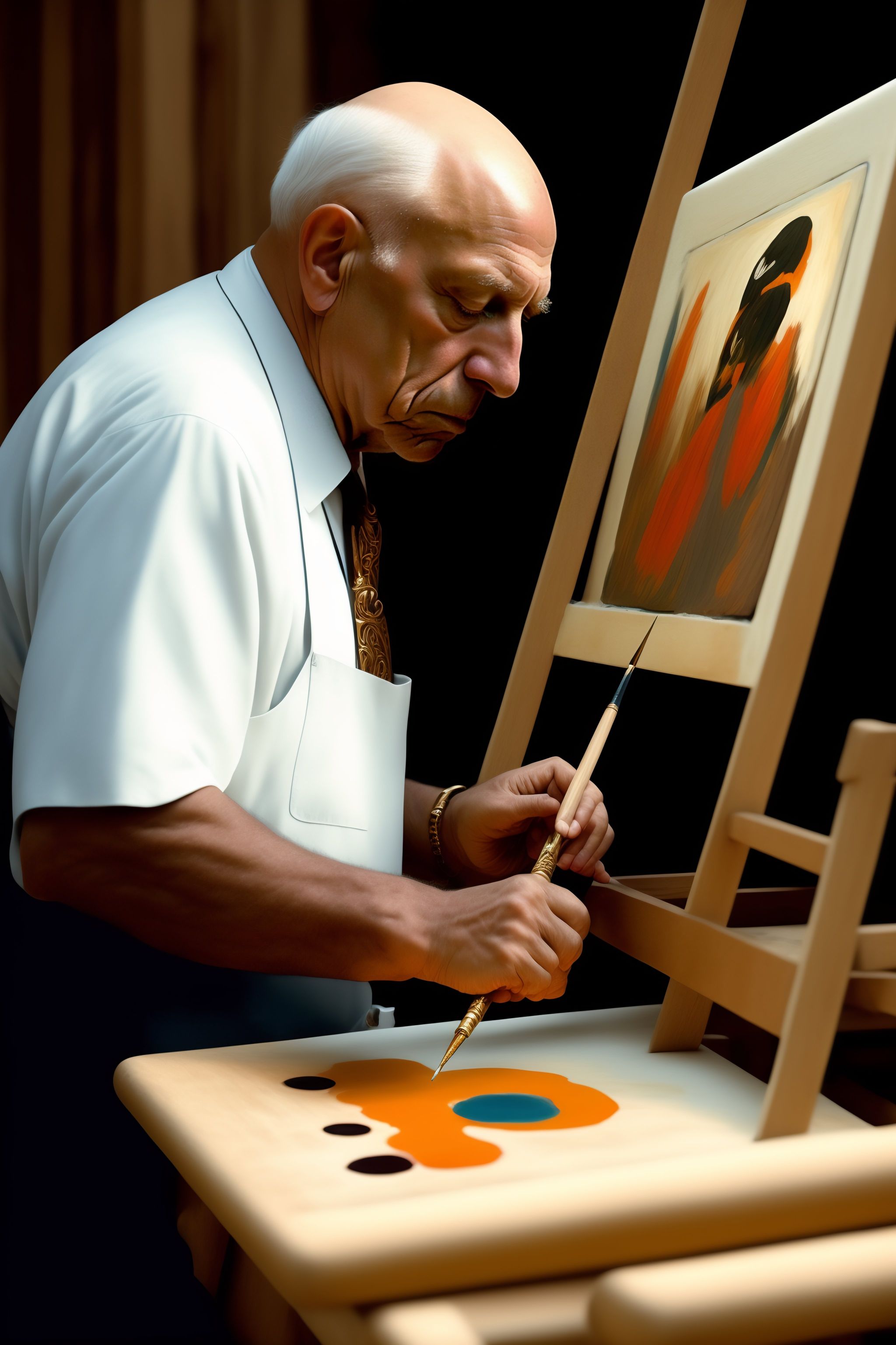 Lexica - Picasso painting himself