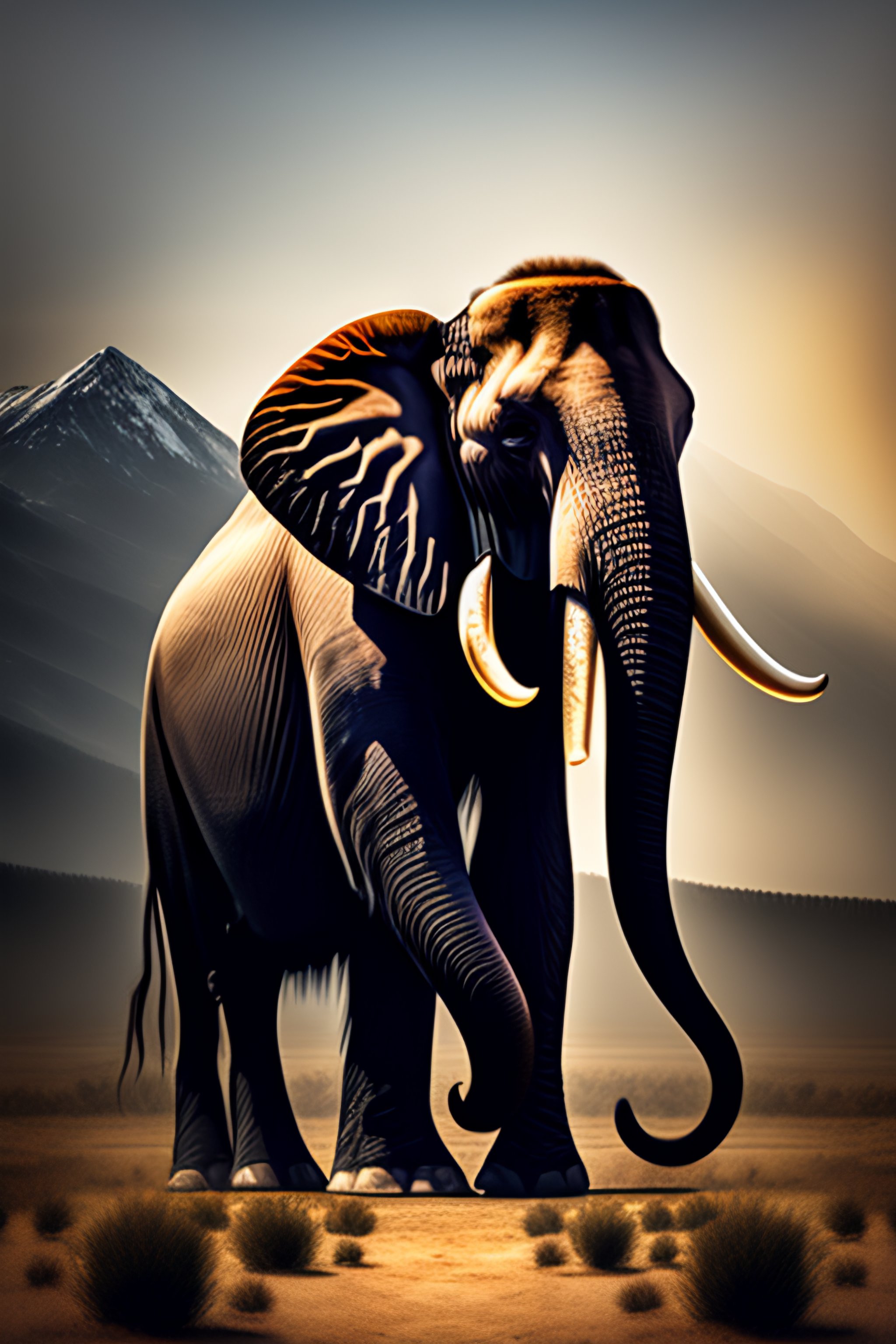 Lexica - Mammoth very long tusks, prehistoric, sharp focus ...