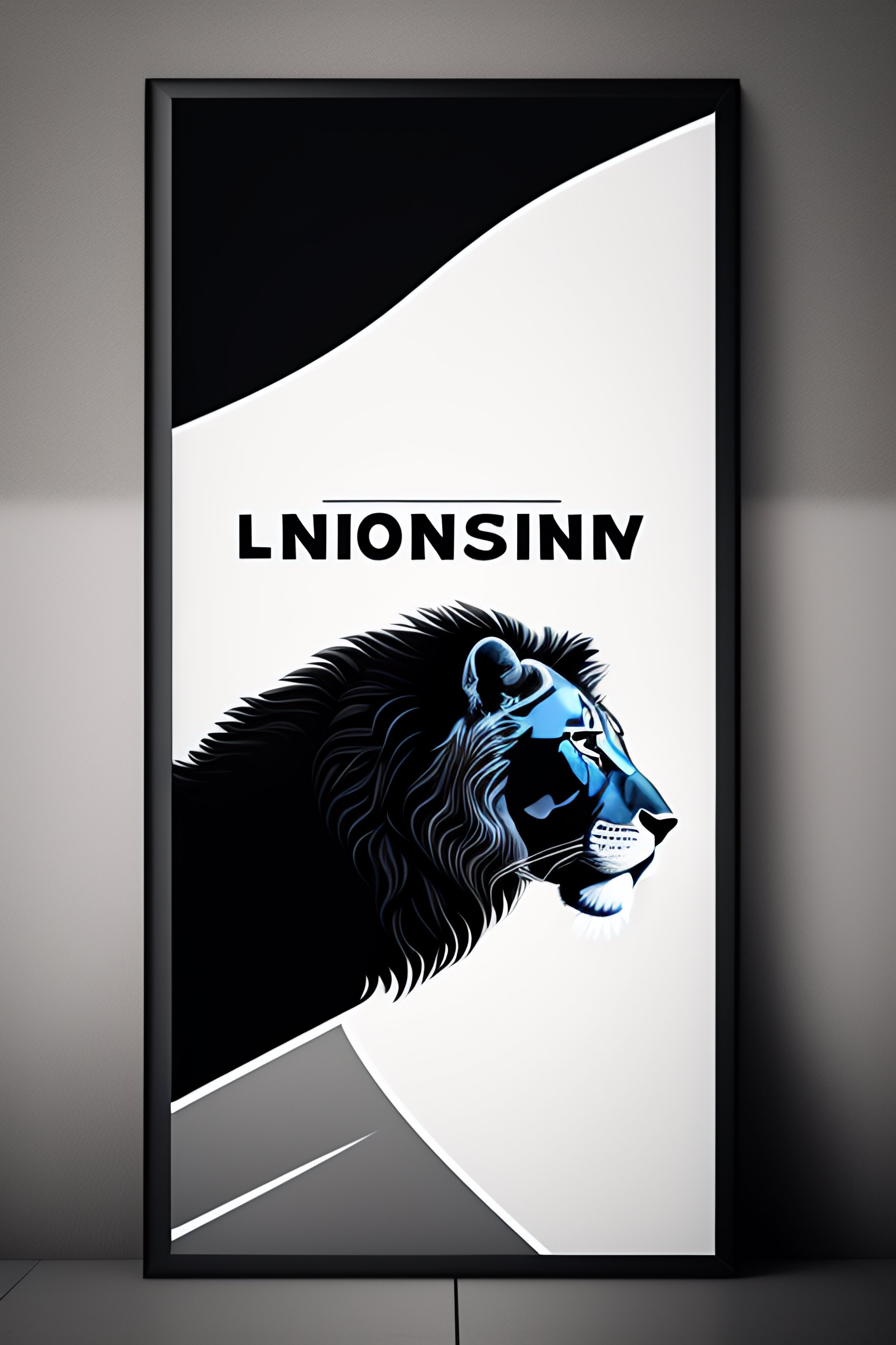 Lexica - Abstract minimal lion business logo, black and white, logo ...