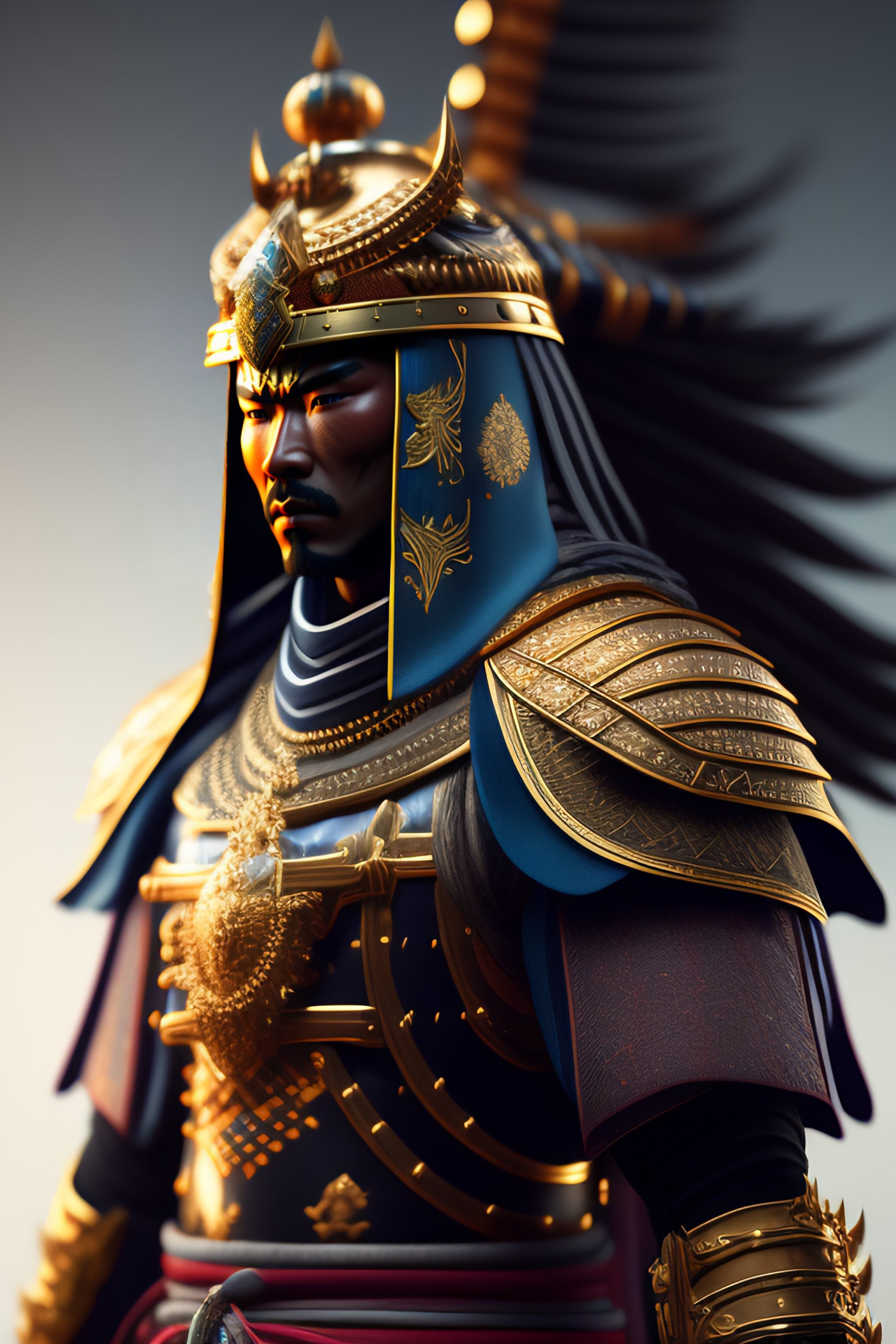 Lexica - A mobile phone with armor of the Eastern Samurai, centred ...