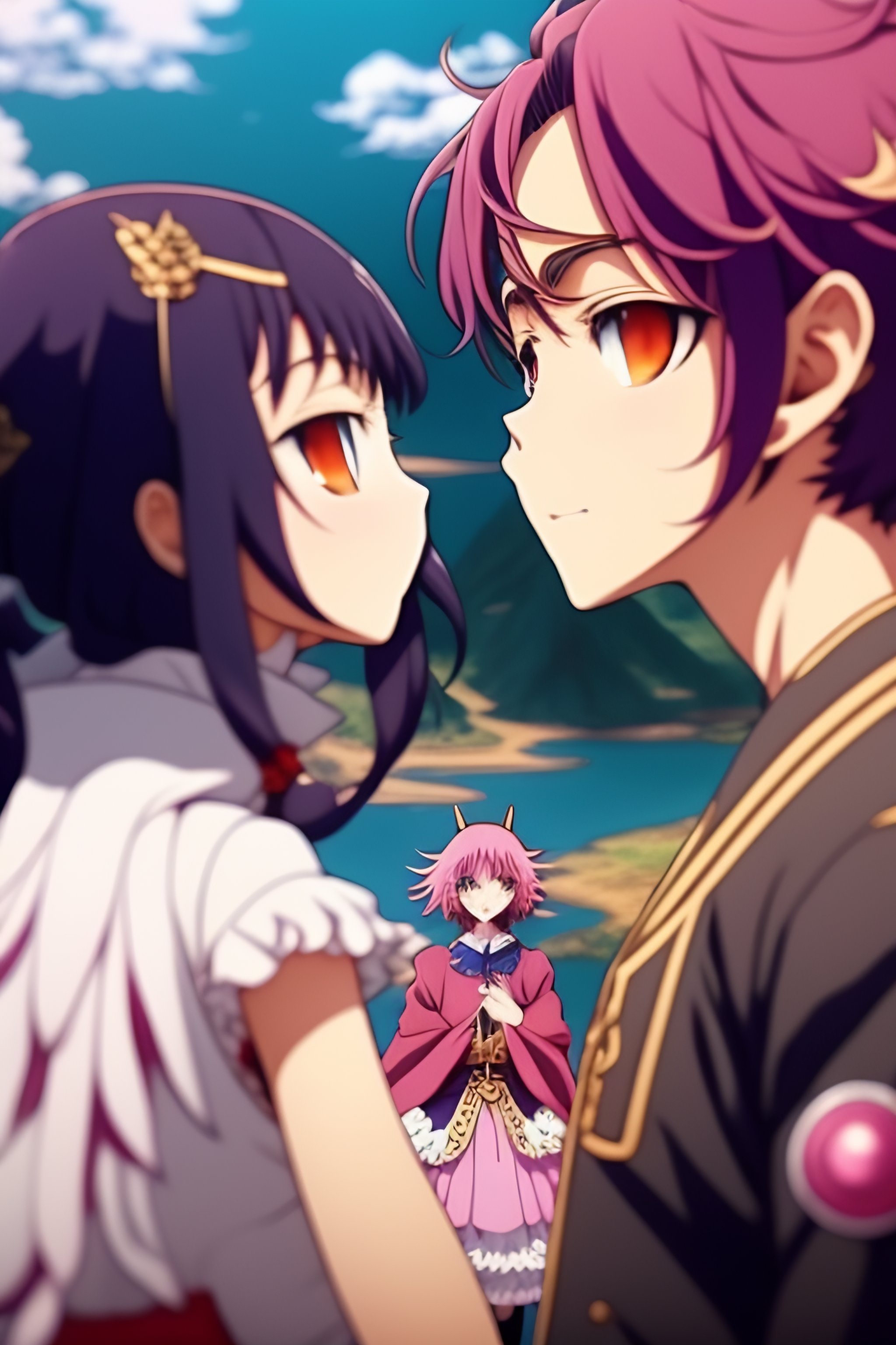 Lexica - Anime girl Sinestrea stands in front of Alice, her face a ...