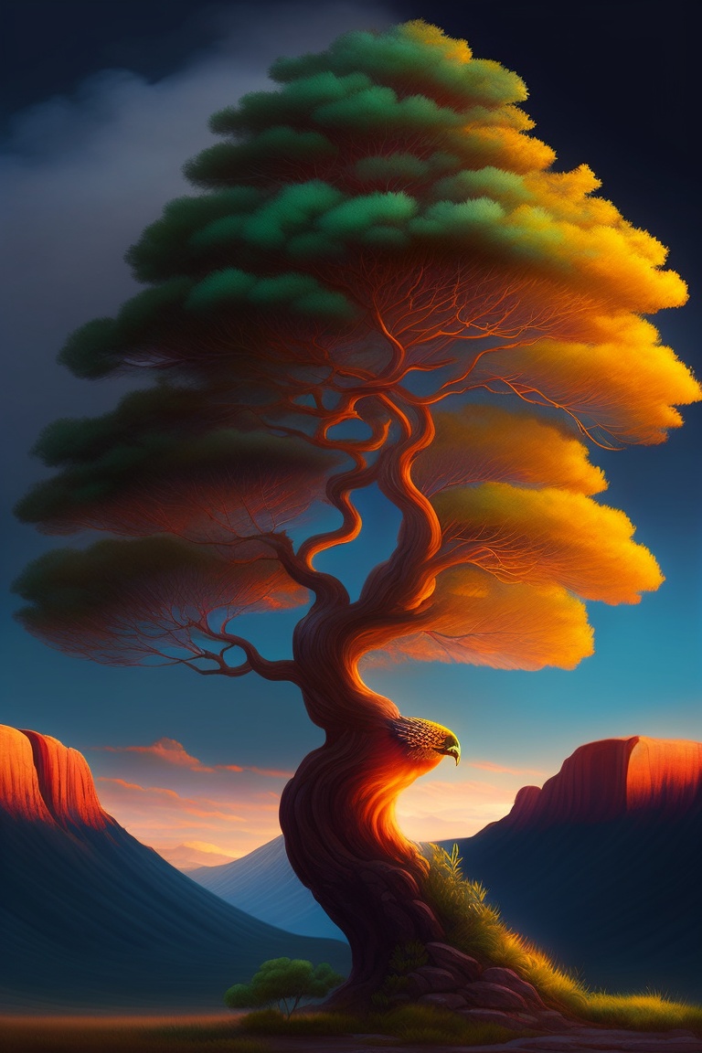 Lexica - Tree with eagle, valley