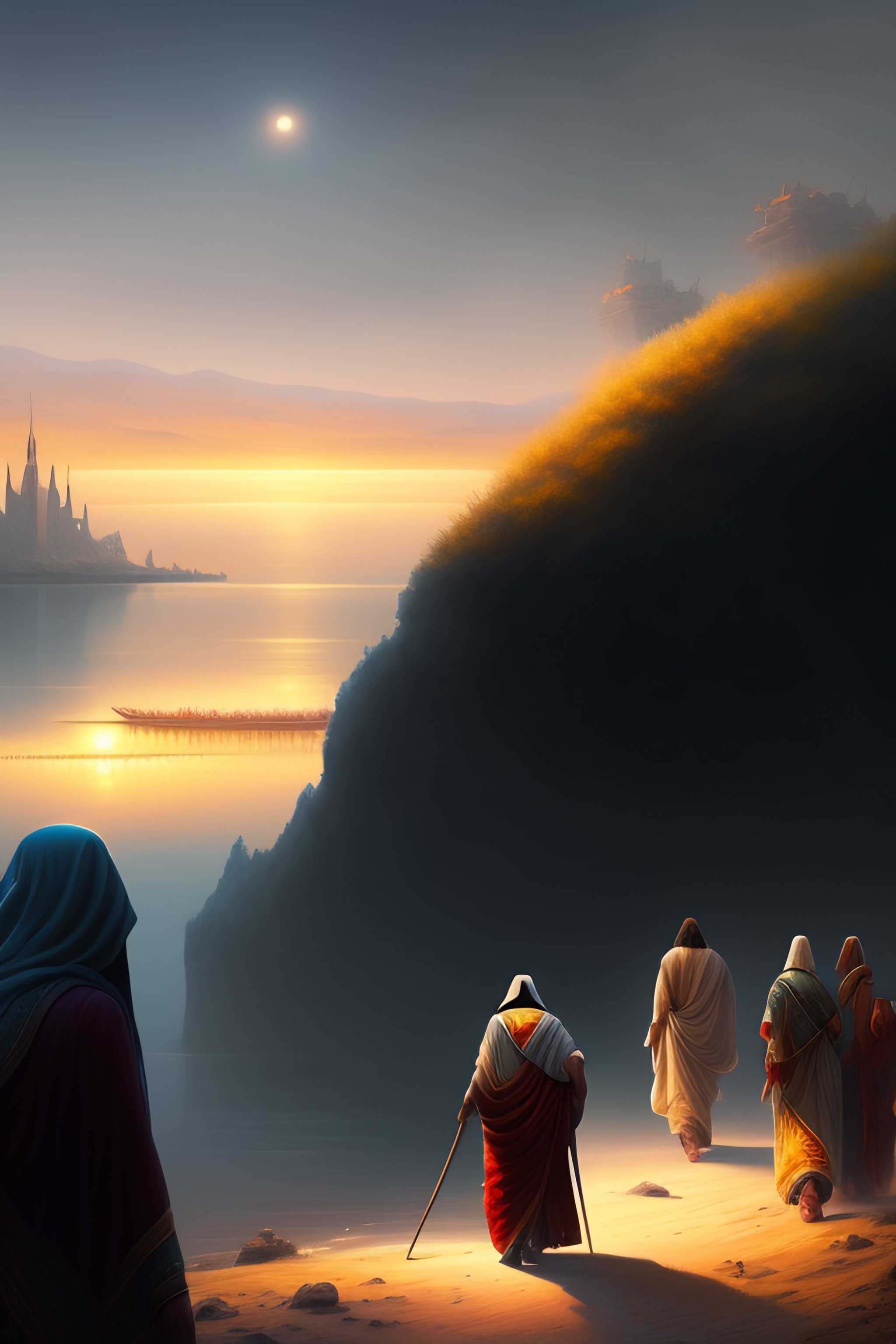 Lexica - Jewish exodus painting, artstation, poor people
