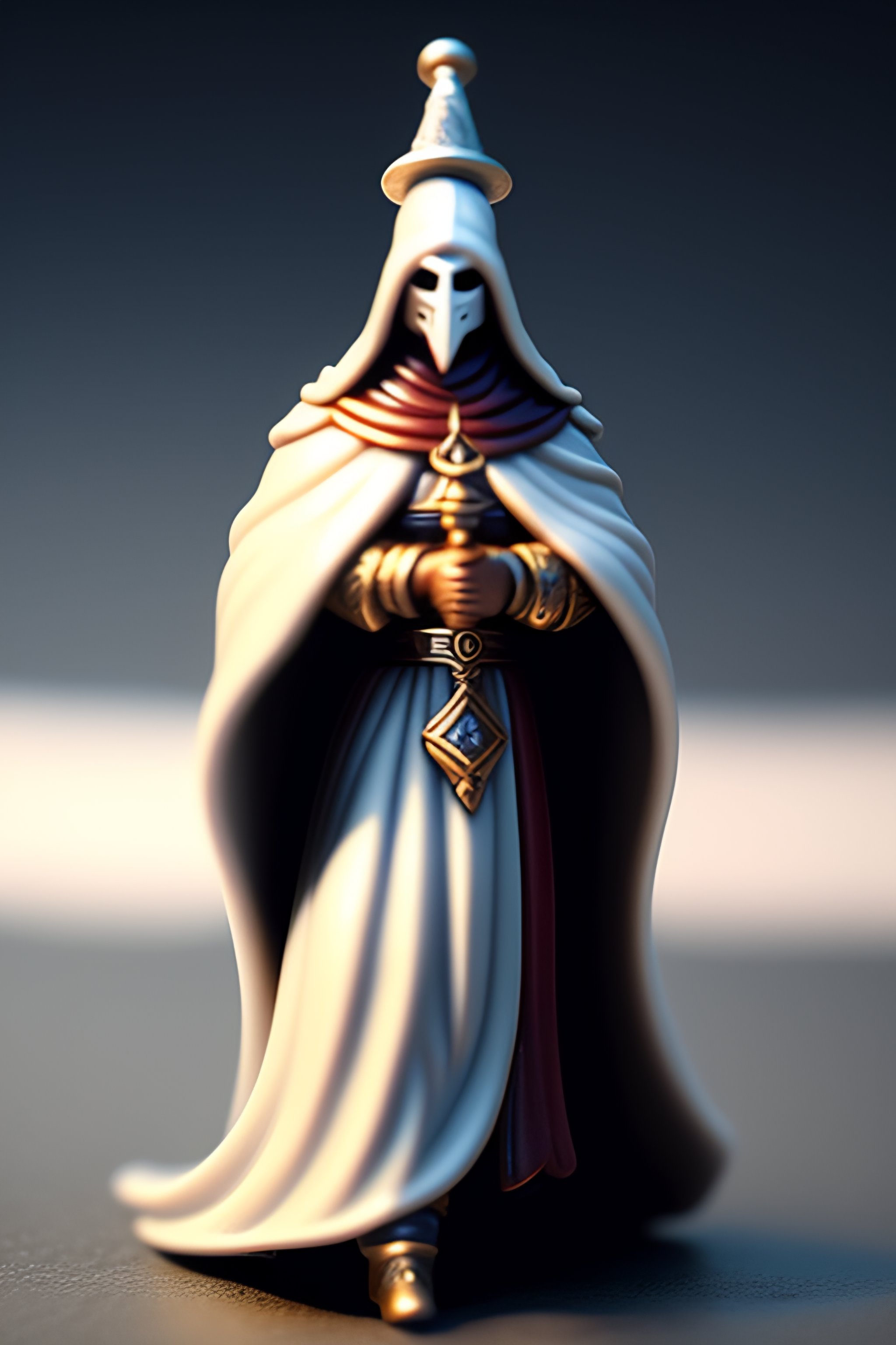 Lexica - Wizard with white plague doctor mask and long gray cloak and ...