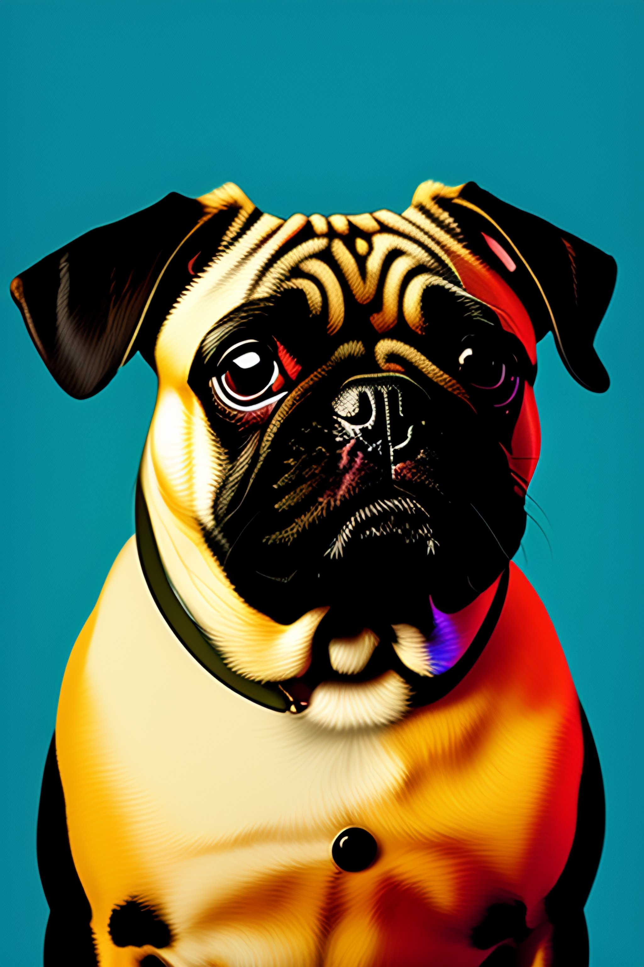Lexica - Portrait of a pug dog in pop art style
