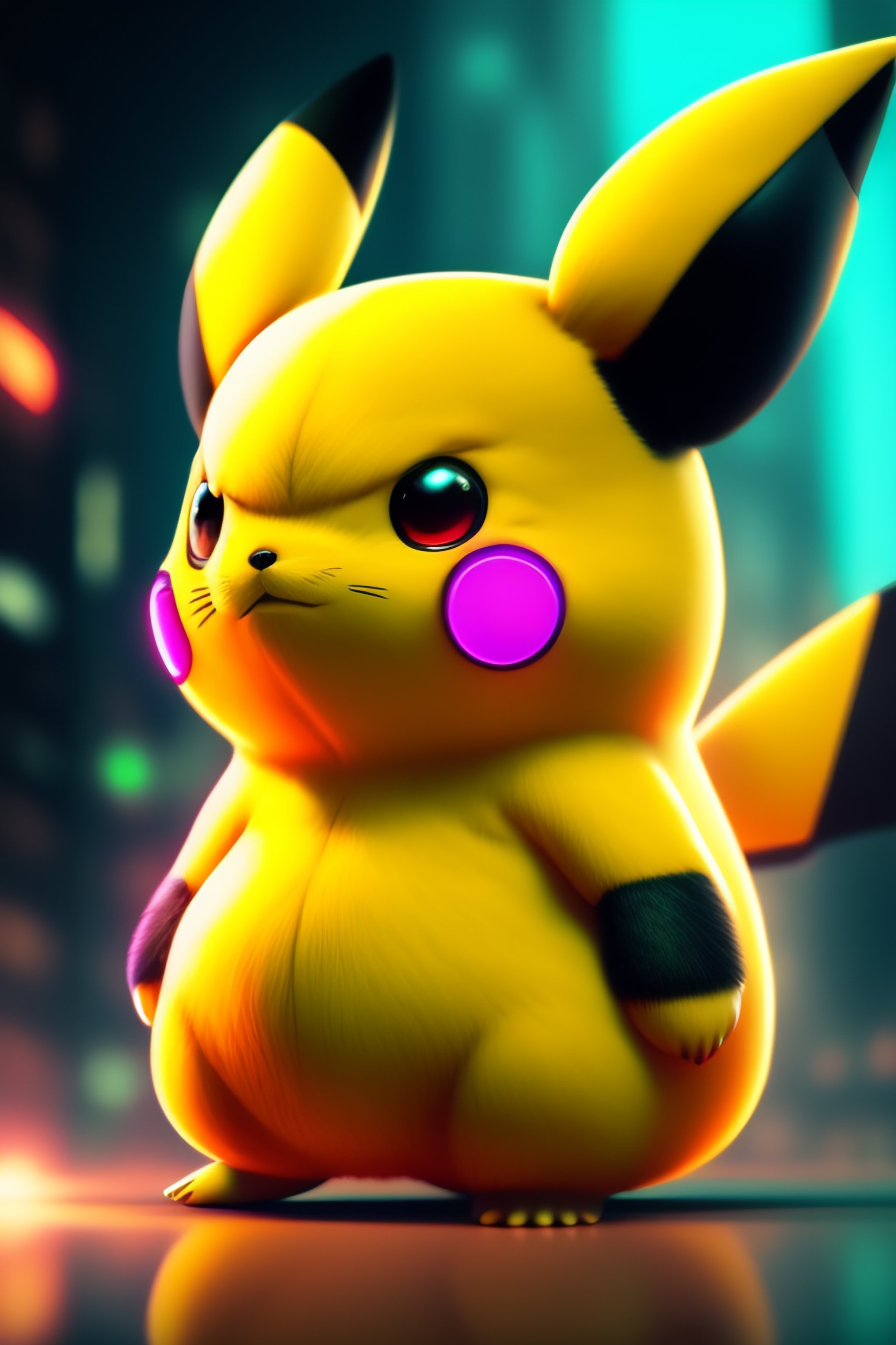 Lexica - 2d cartoon style pikachu with cyberpunk helmet, shoots yellow ...