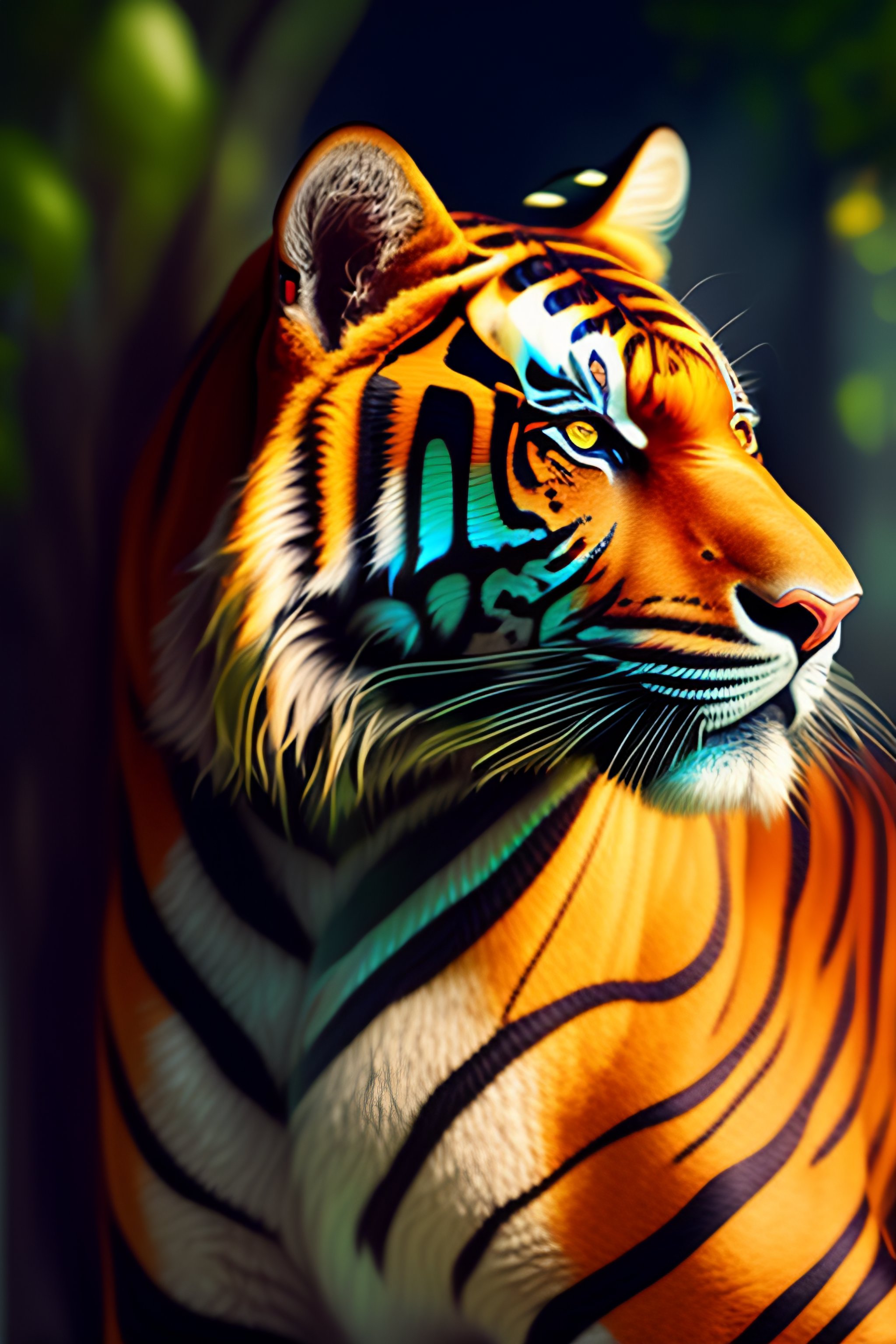 Lexica - Excellent painted isometric view of tiger, high quality ...