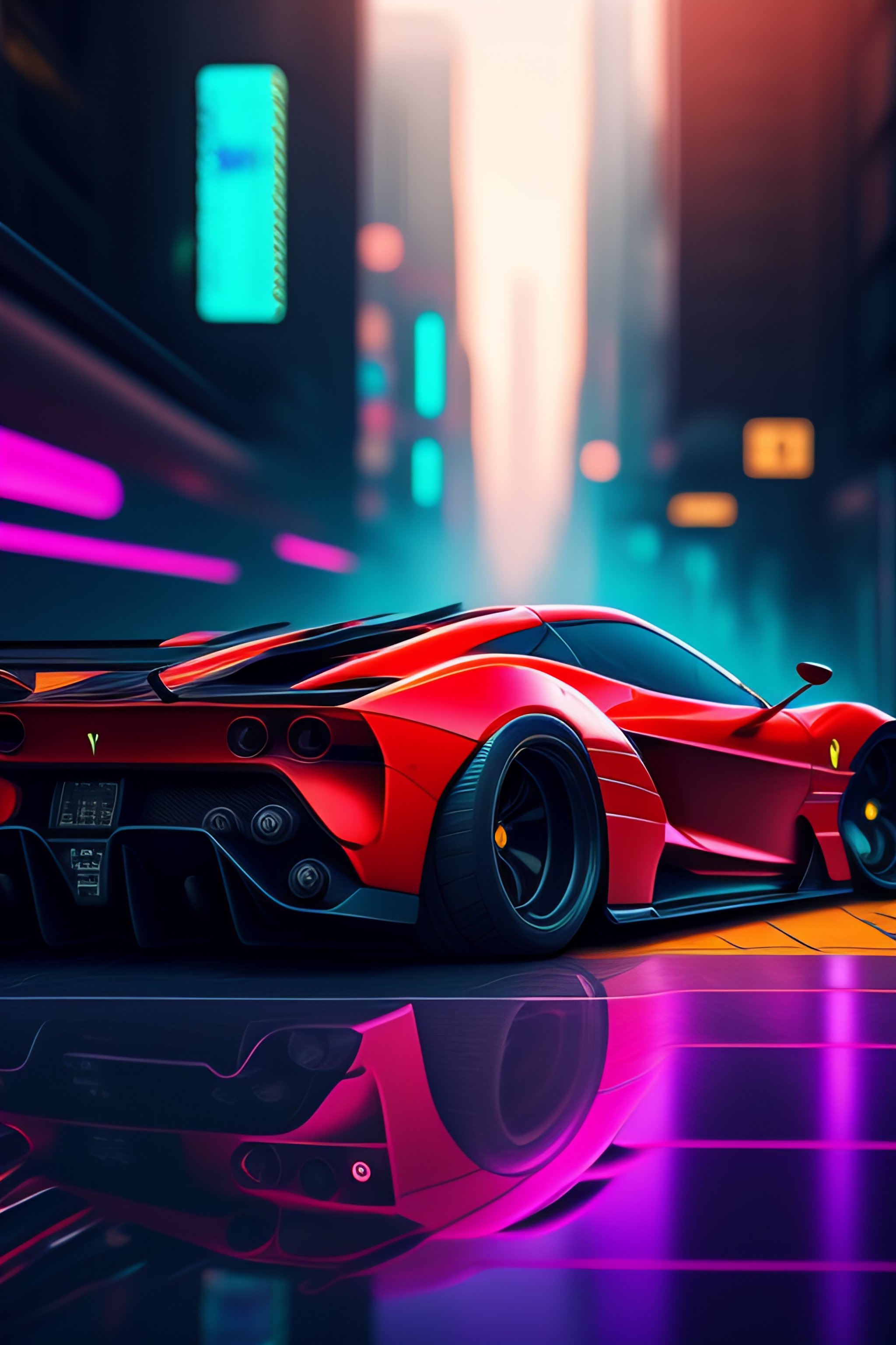 Lexica - Cyberpunk ferrari, marvel comic art style, into the ...