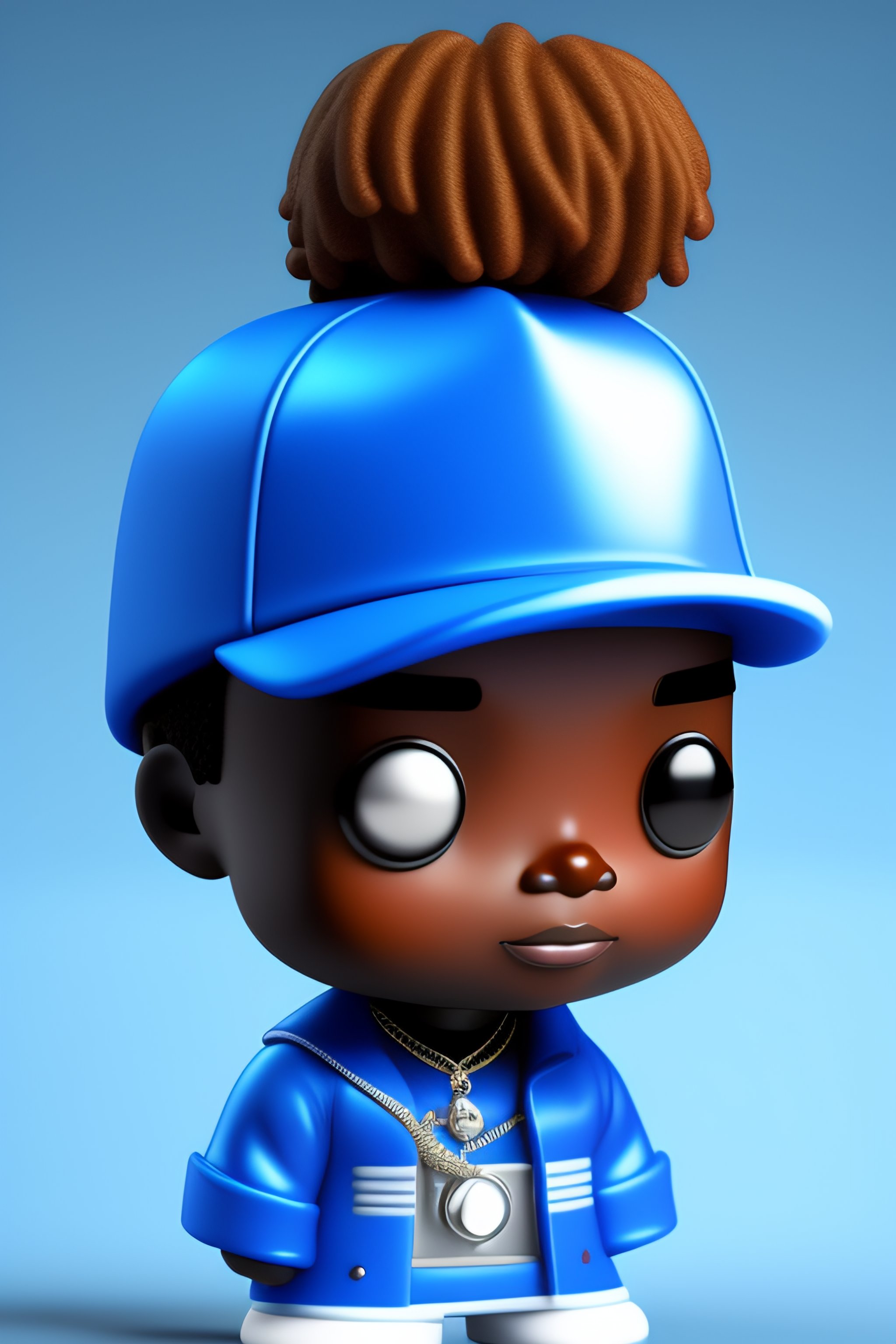 Lexica - 3d render of funko pop rappers light guy blue eyes a little ...