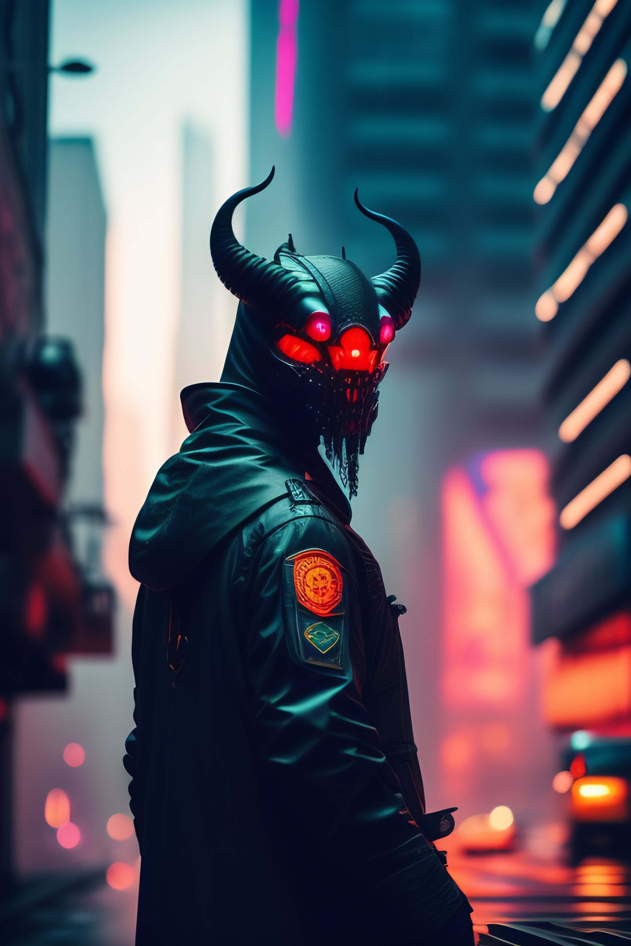 Lexica - Lovecraftian demon on cyberpunk city