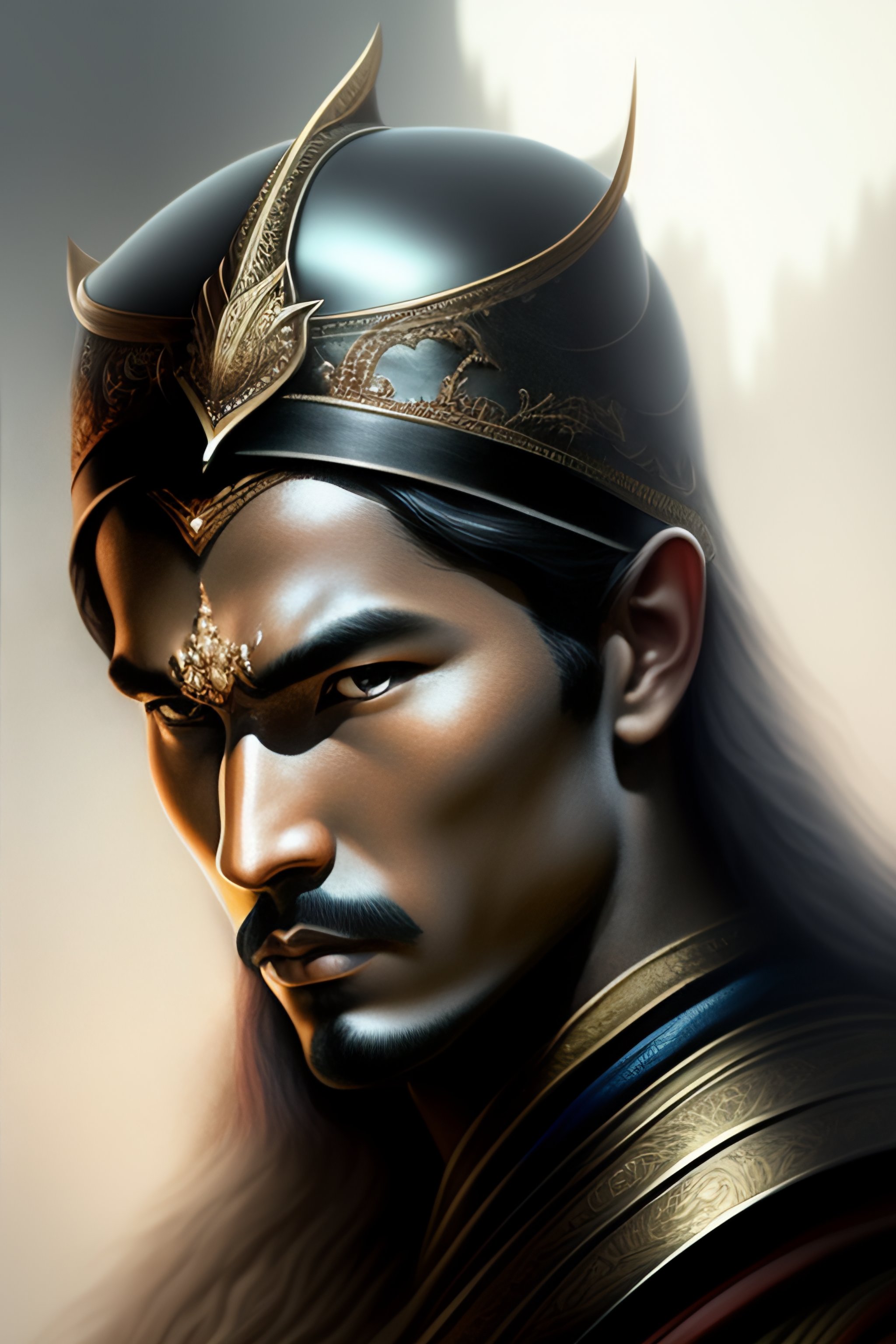 Lexica - Mythical hero ,face , draw pencil