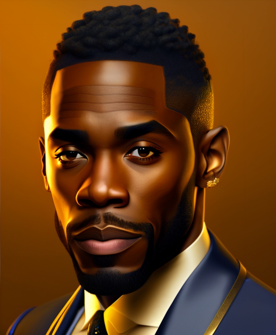 Lexica - A man with black skin, gold eyes, looking at camera, lovesick ...