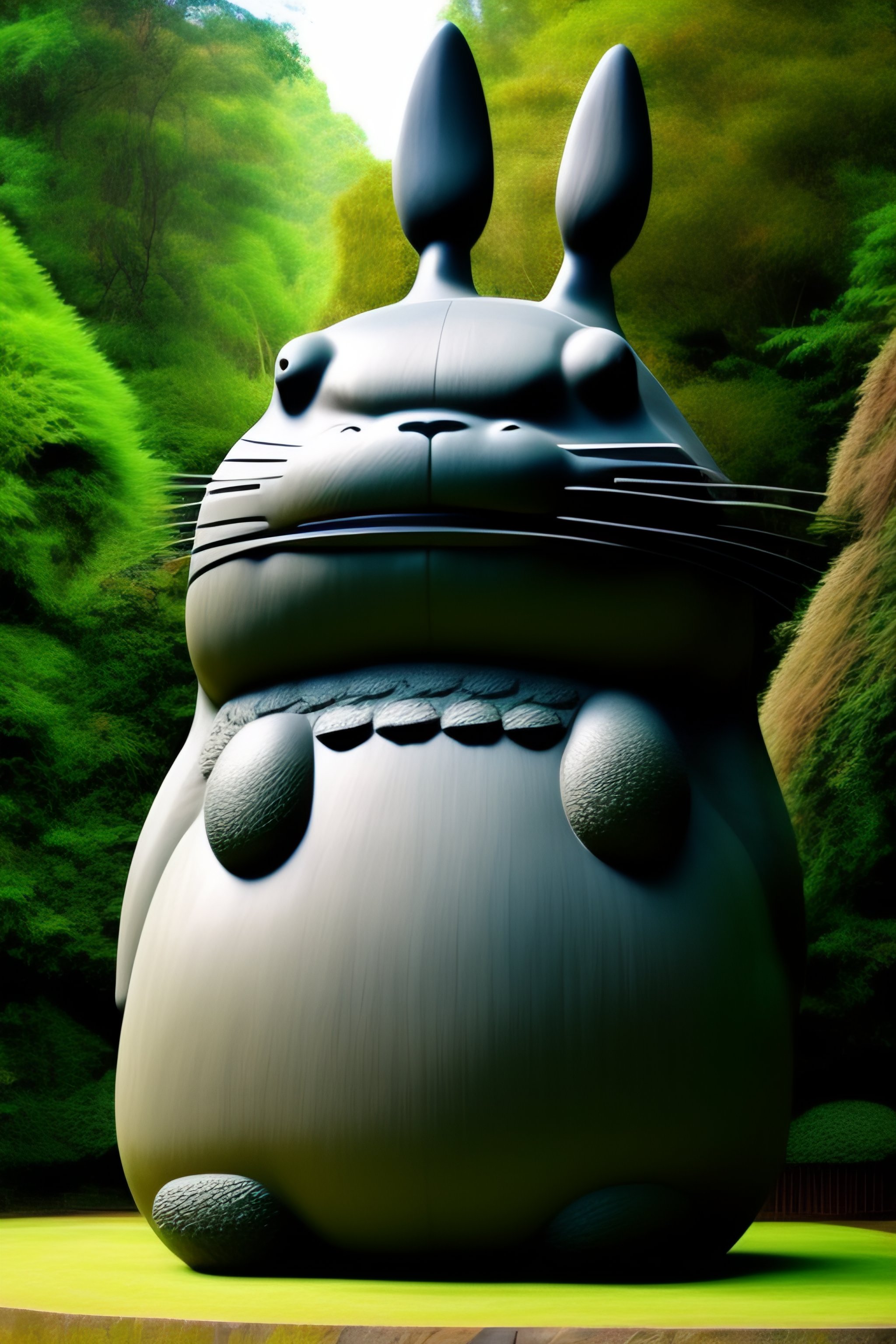 Lexica - A huge stone statue of Totoro