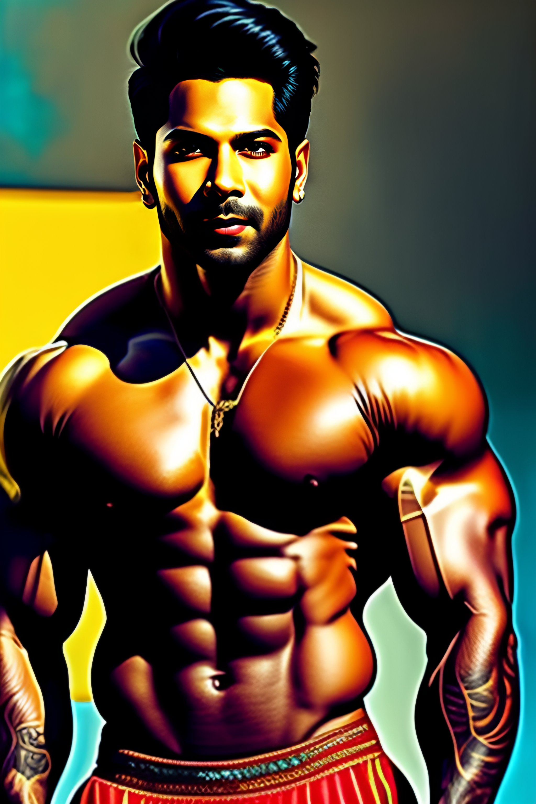Lexica - Realistic Varun dhawan, buff, ethereal, Full body, intricate ...