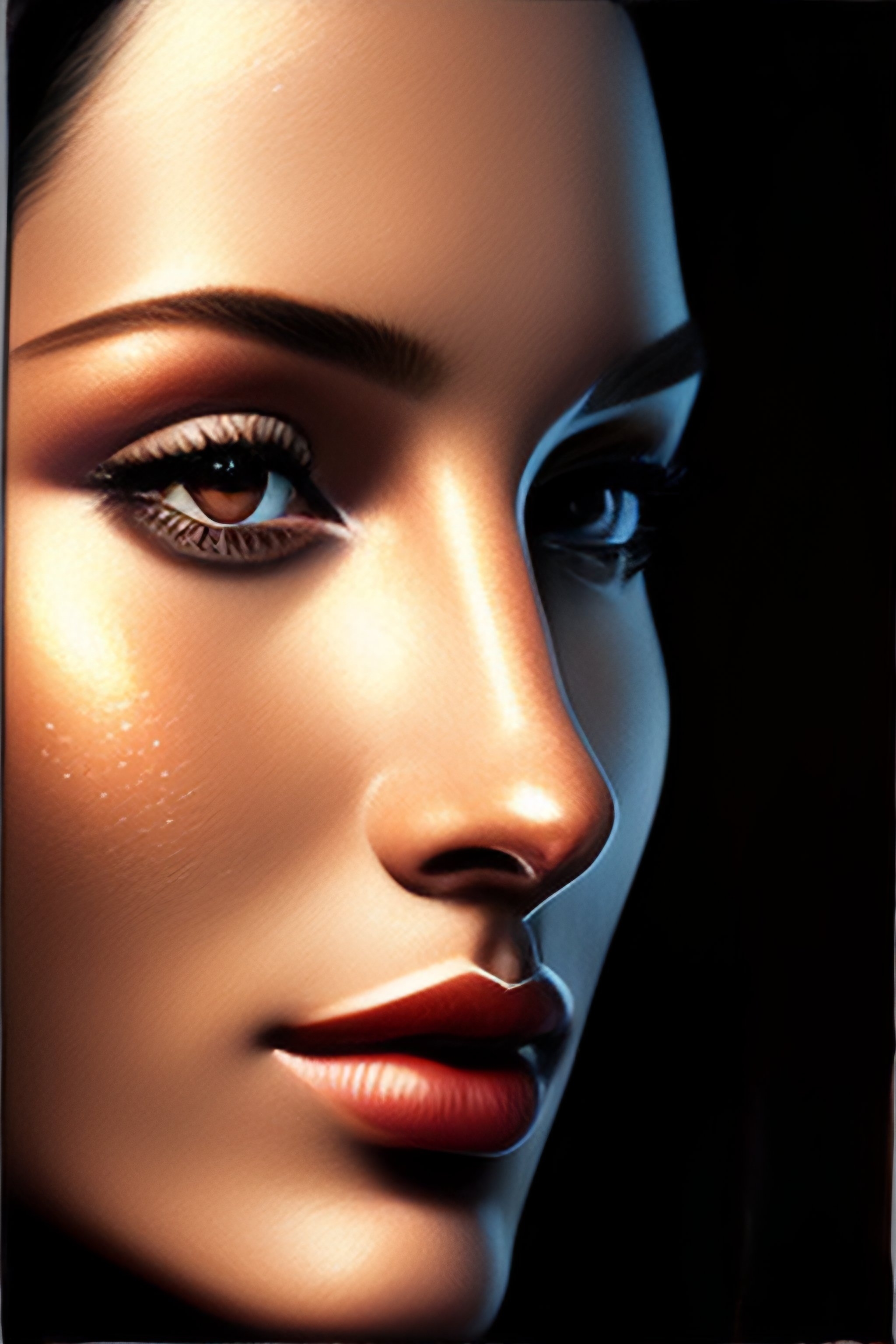 Lexica - Monalisa closeup of face. large wet lips. hyperrealistic ...