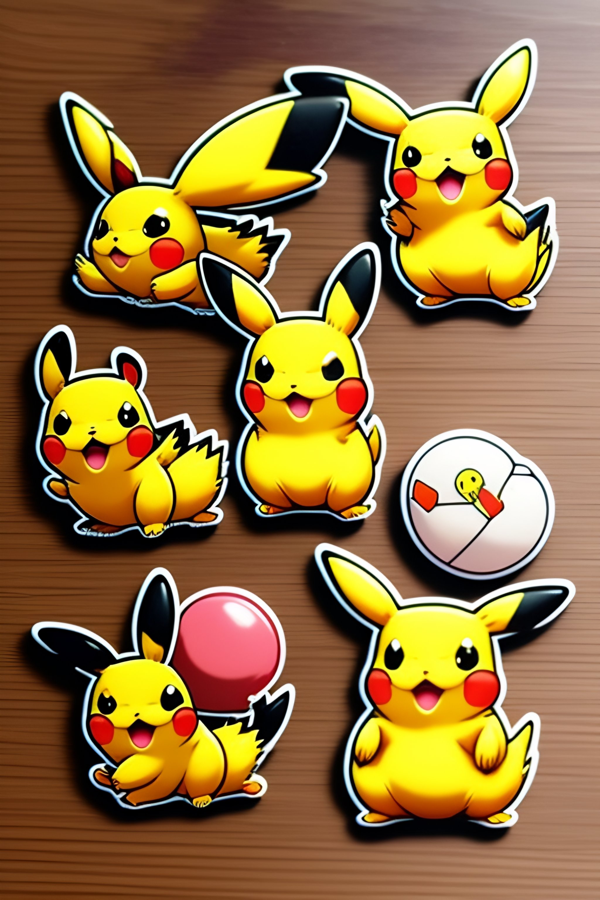Lexica - Cute 2D pikachu anime Style Stickers