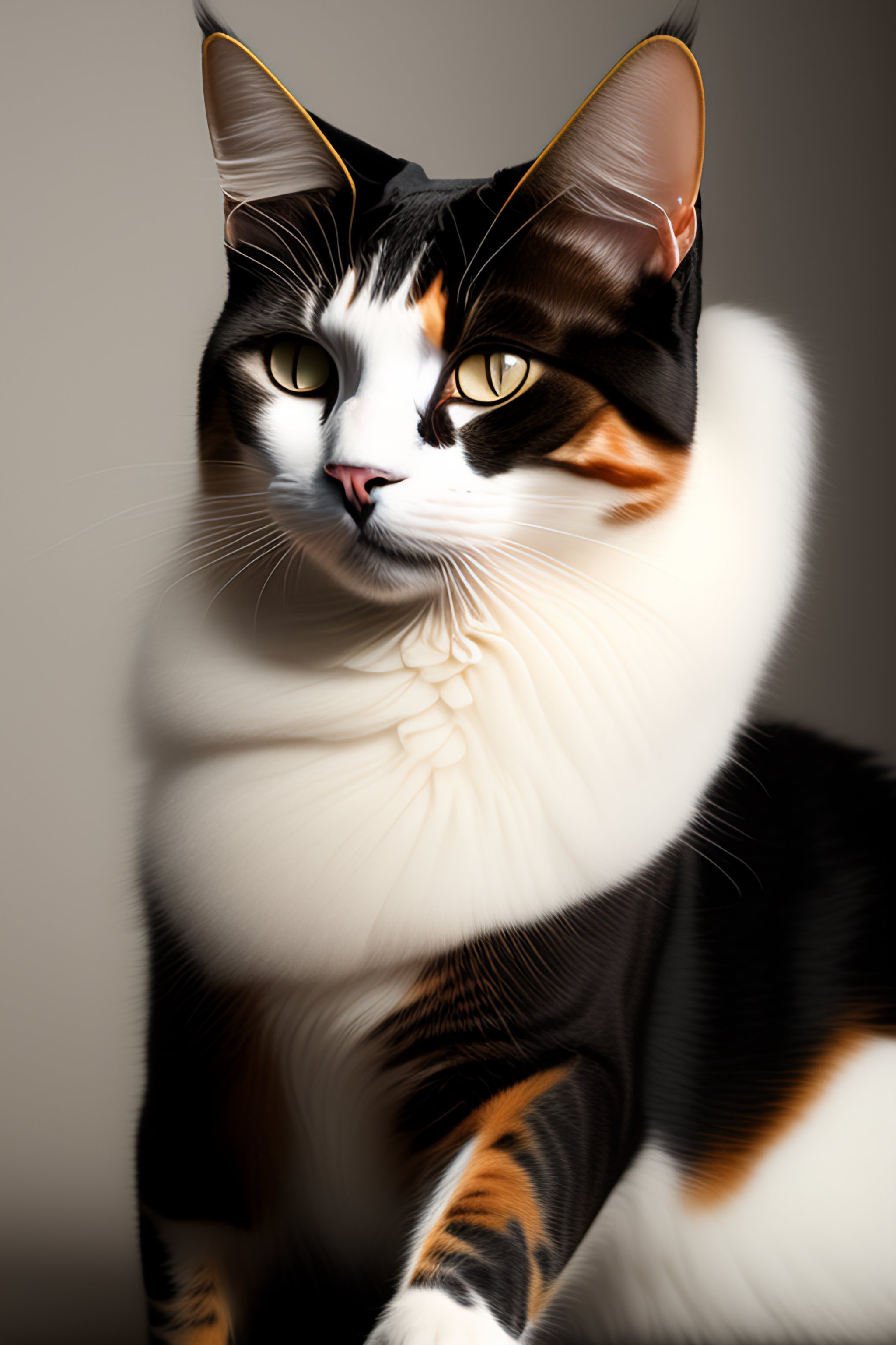 Lexica - Image of cat doing with beige and white fur with grey moustache