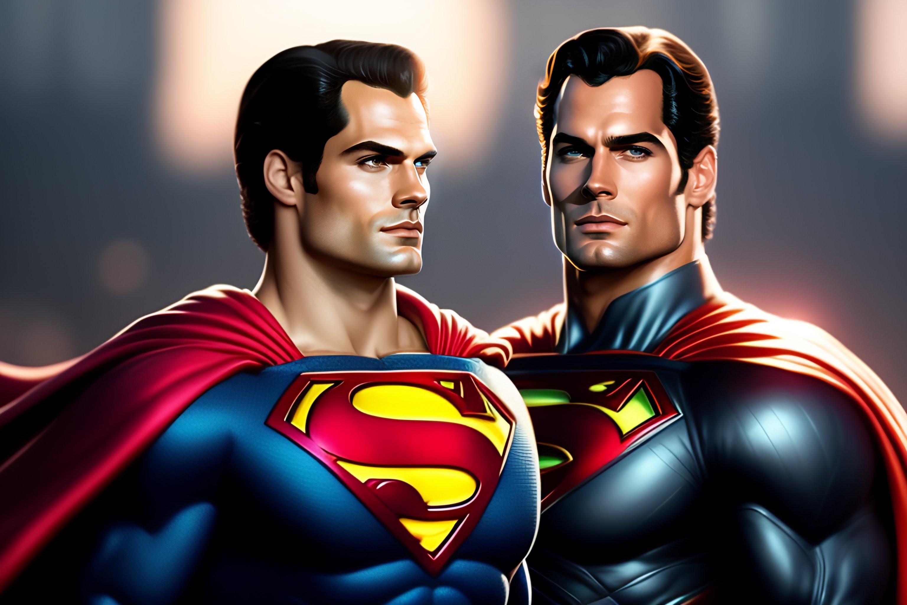 Lexica - Superman, high detalied, henry cavill, classic costume, flying ...