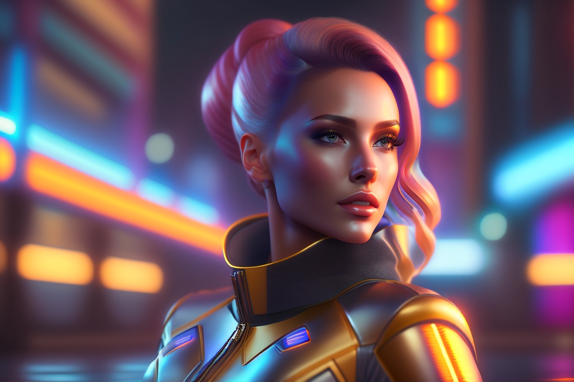 Lexica - Bladerunner. Female lovely looking walking. Futuristic ...