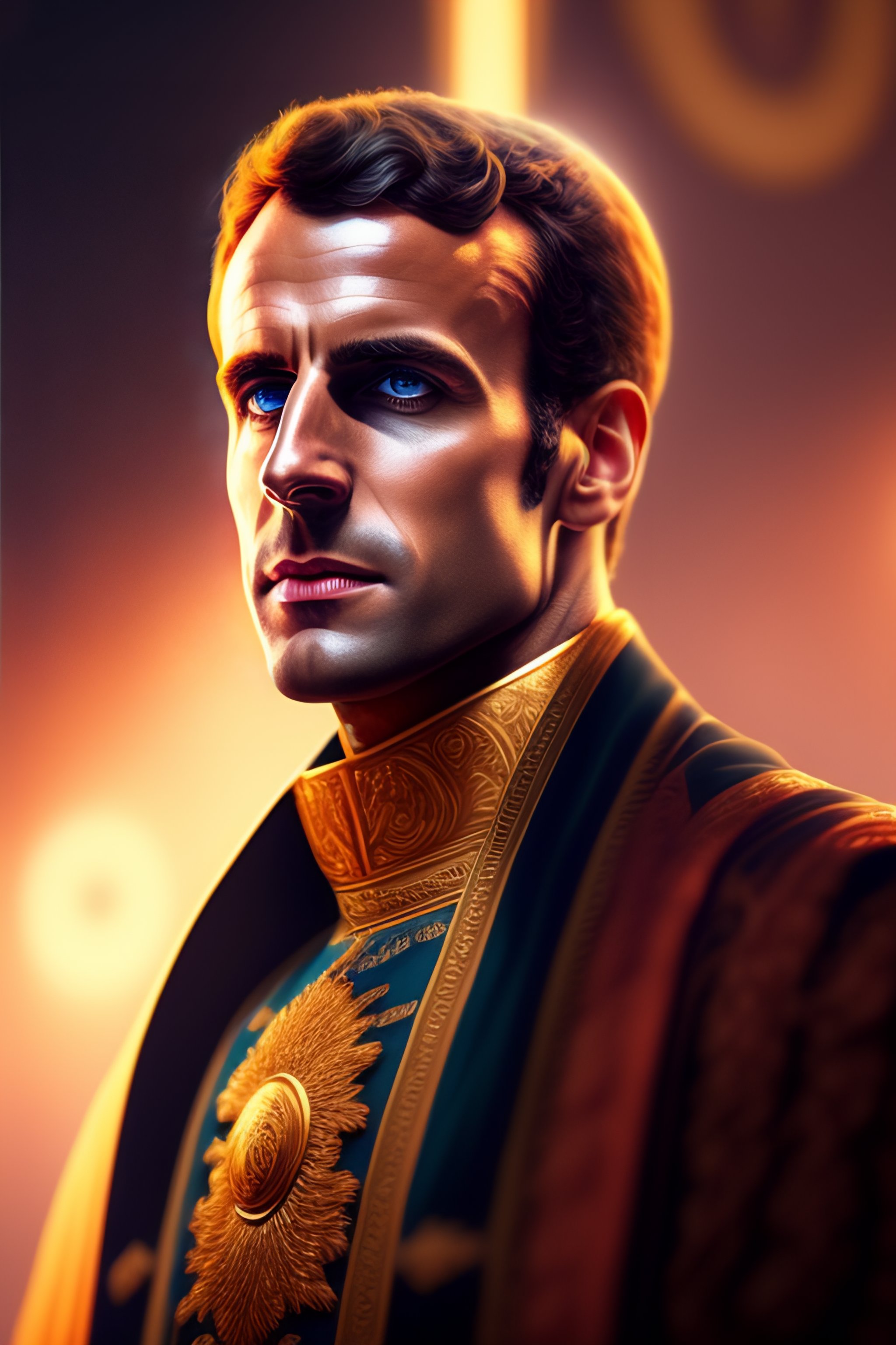 Lexica - Emmanuel macron as god, heavem, portrait, intricate, detailed ...