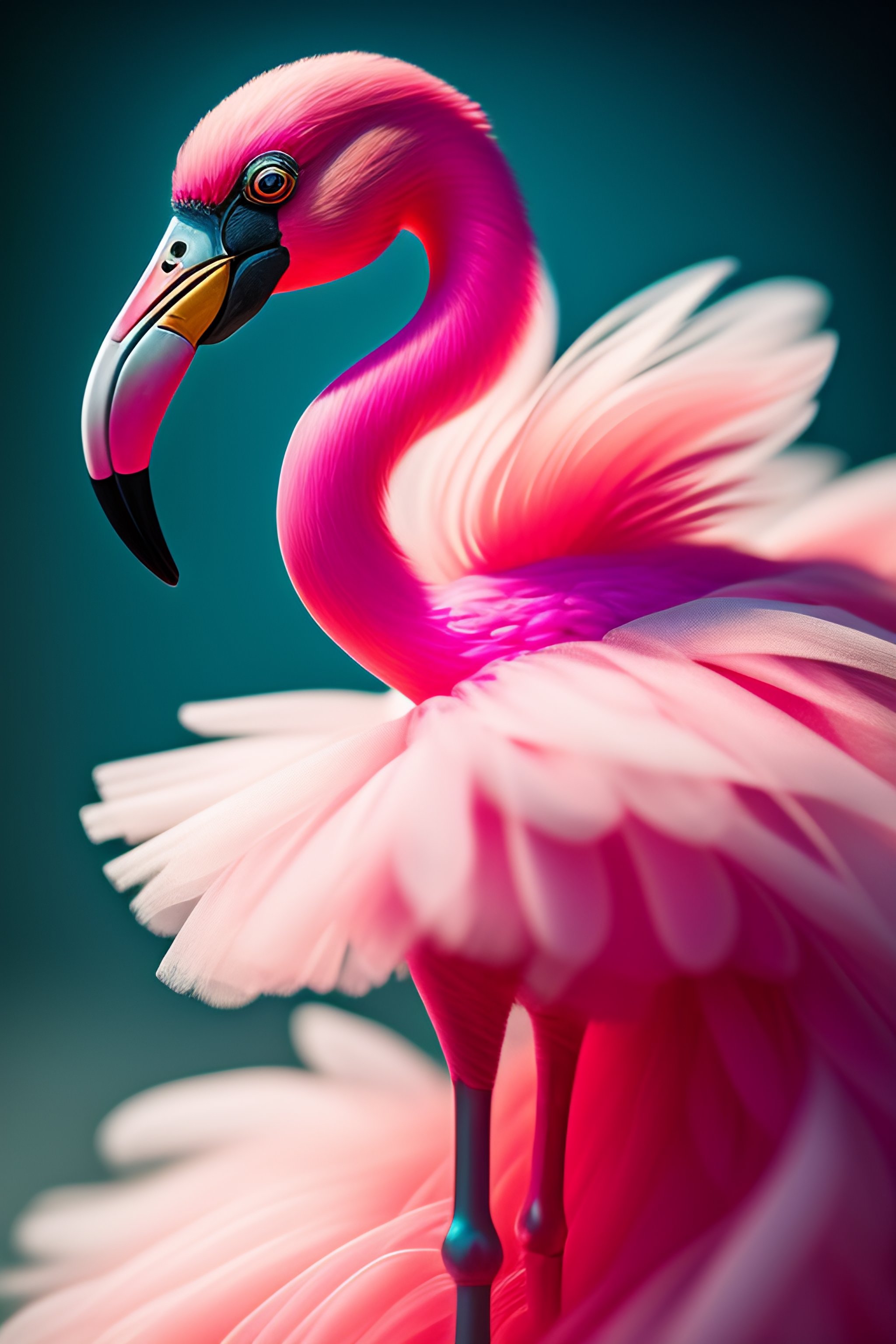 Lexica - Award-winning photo of a flamingo ballerina, pink tutu skirt ...