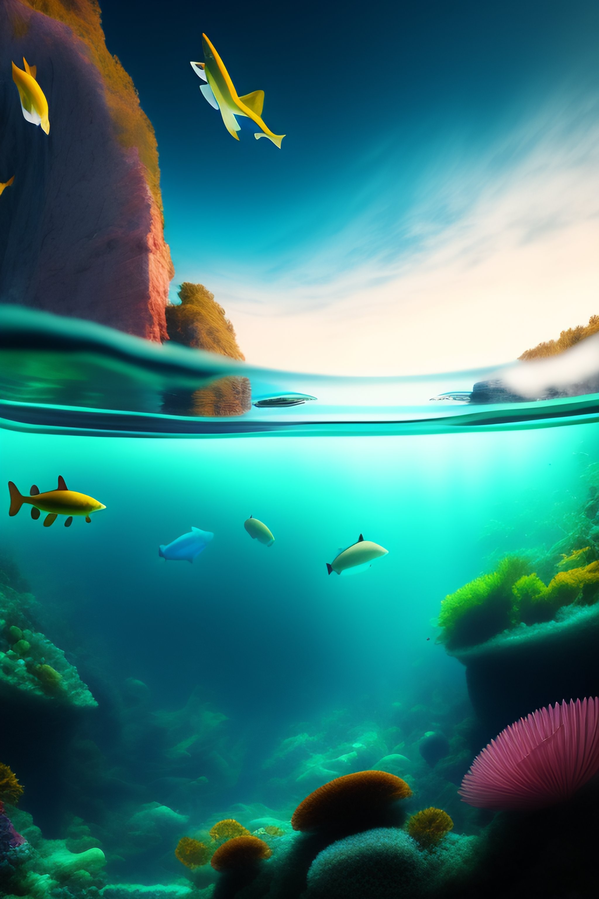 Lexica - Surreal art aquarium, realistic render