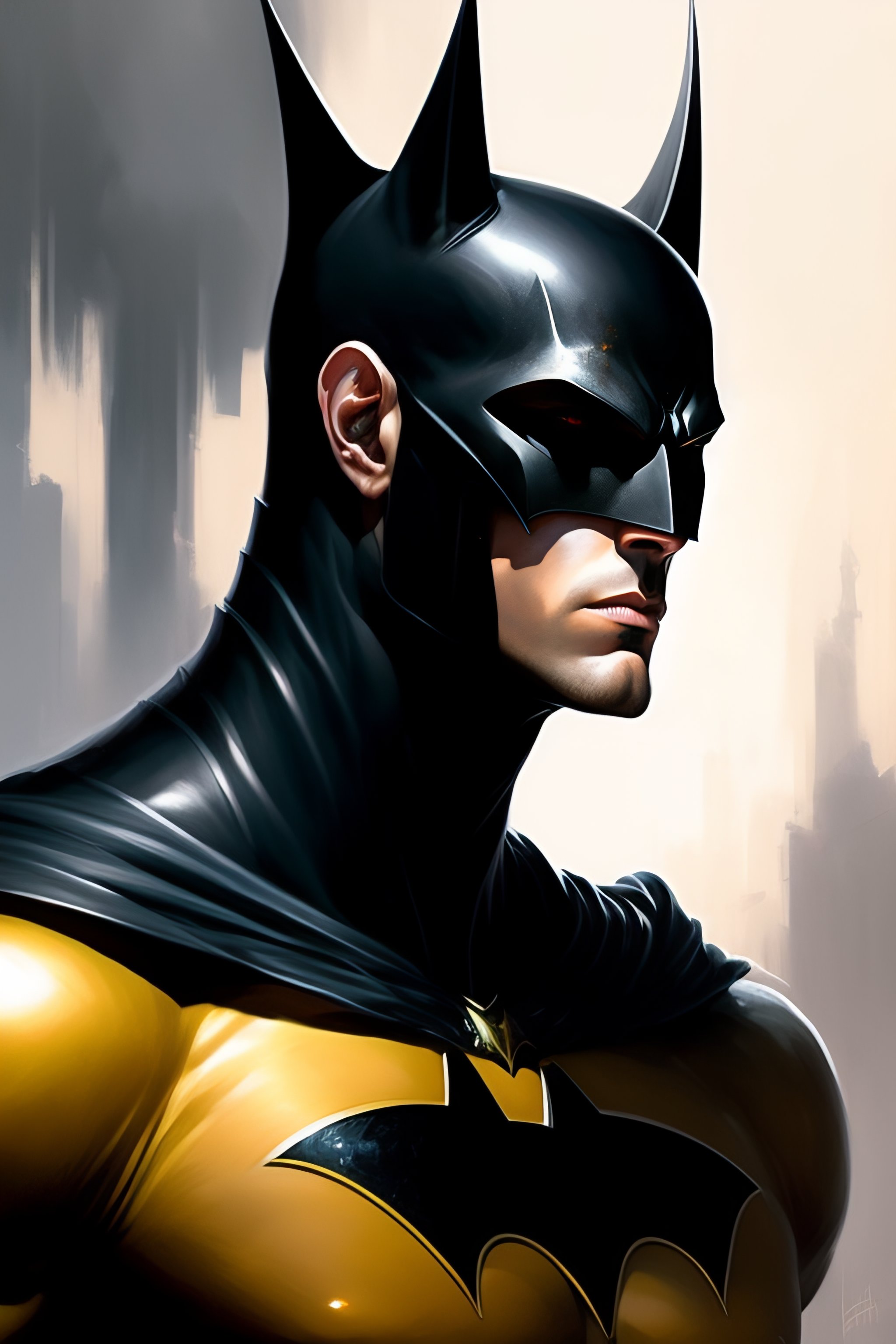 Lexica - Portrait of a super thin muscular batman, epic, tragic ...