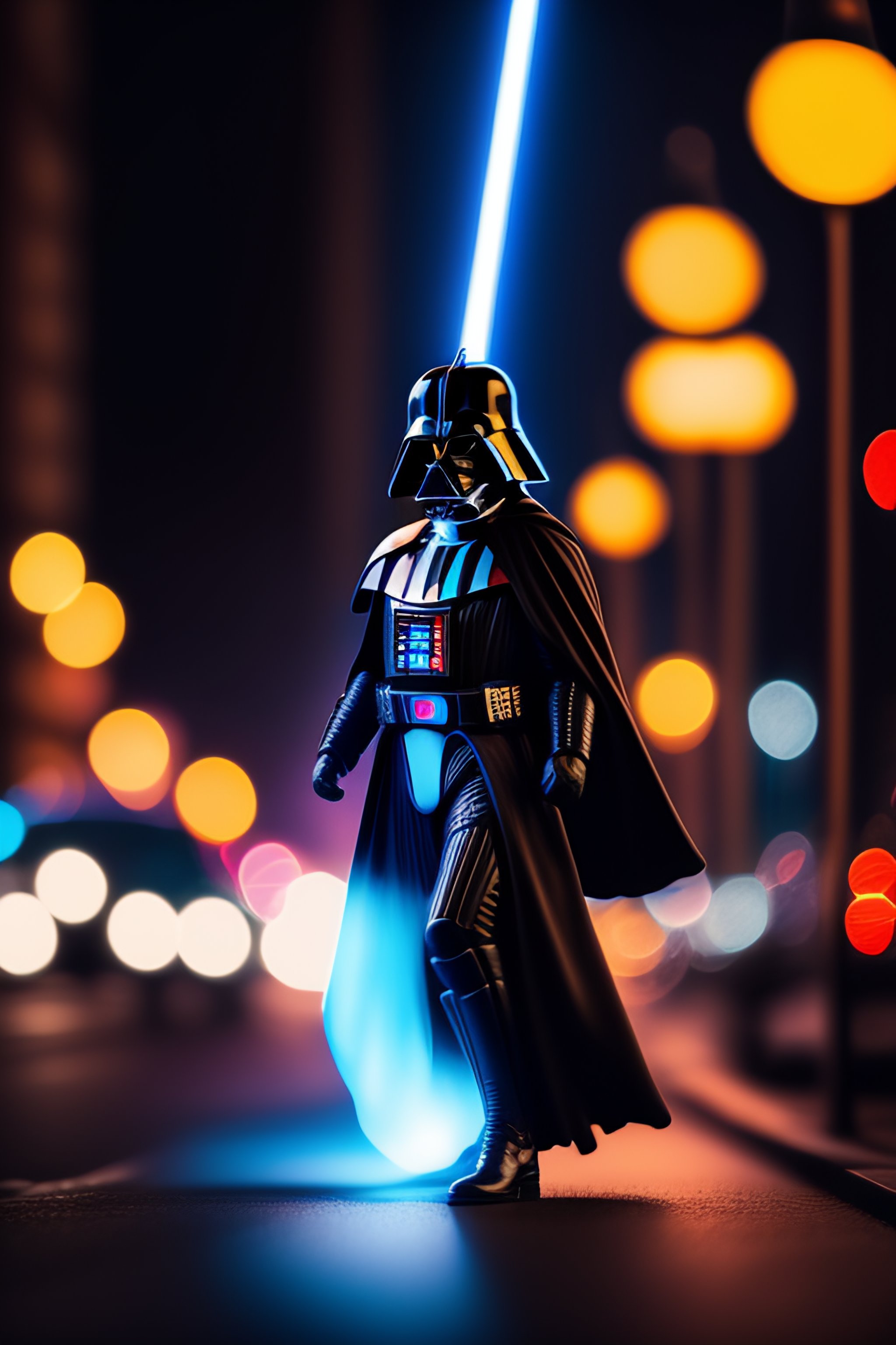 Lexica - Darth Vader dancing in street, hd, details, neon light, Bokeh ...