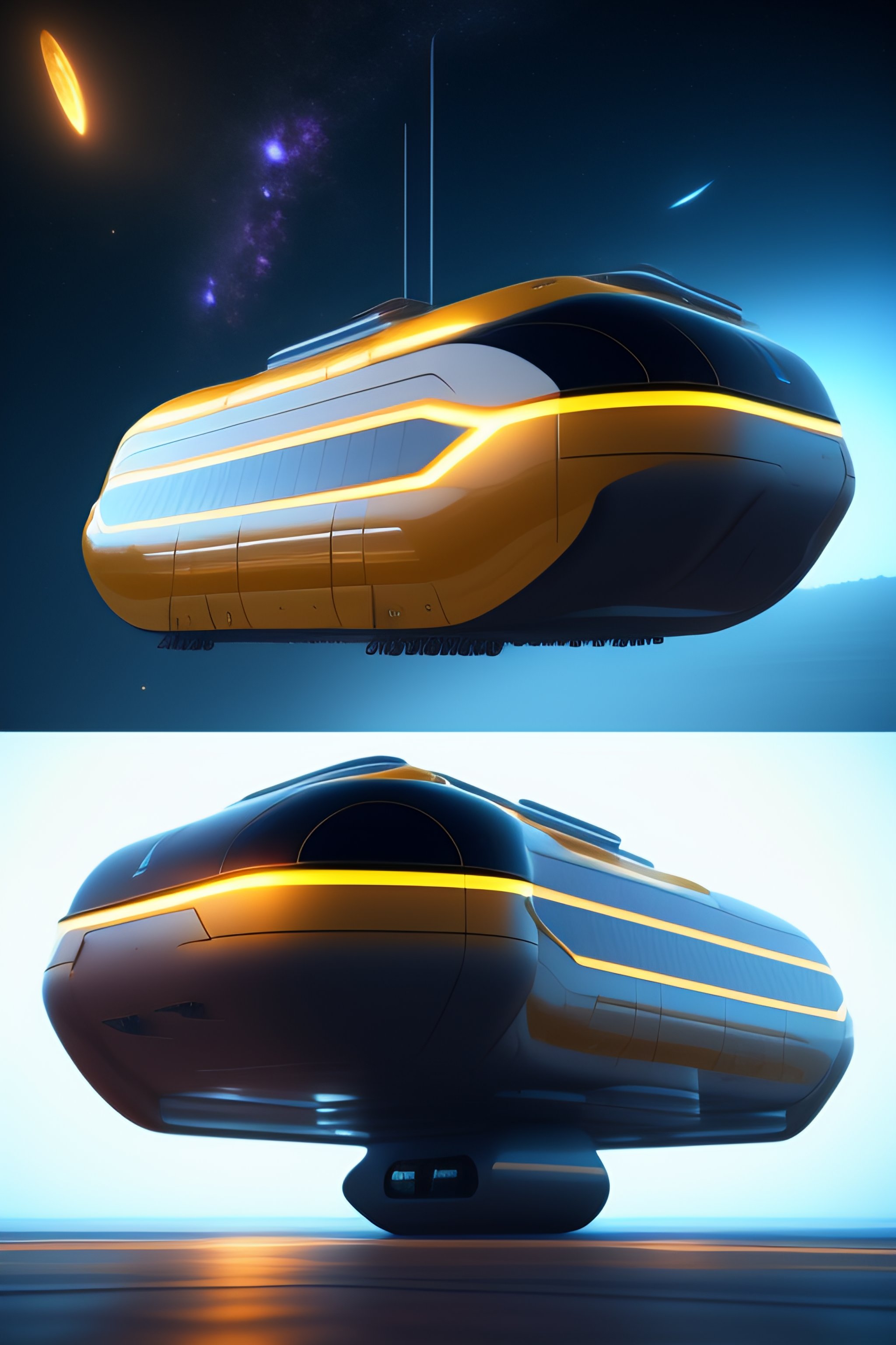 Lexica - Sci-fi hoverbus, ultradetailed, epic, atmospheric, volumetric light, fog light, hyper ...